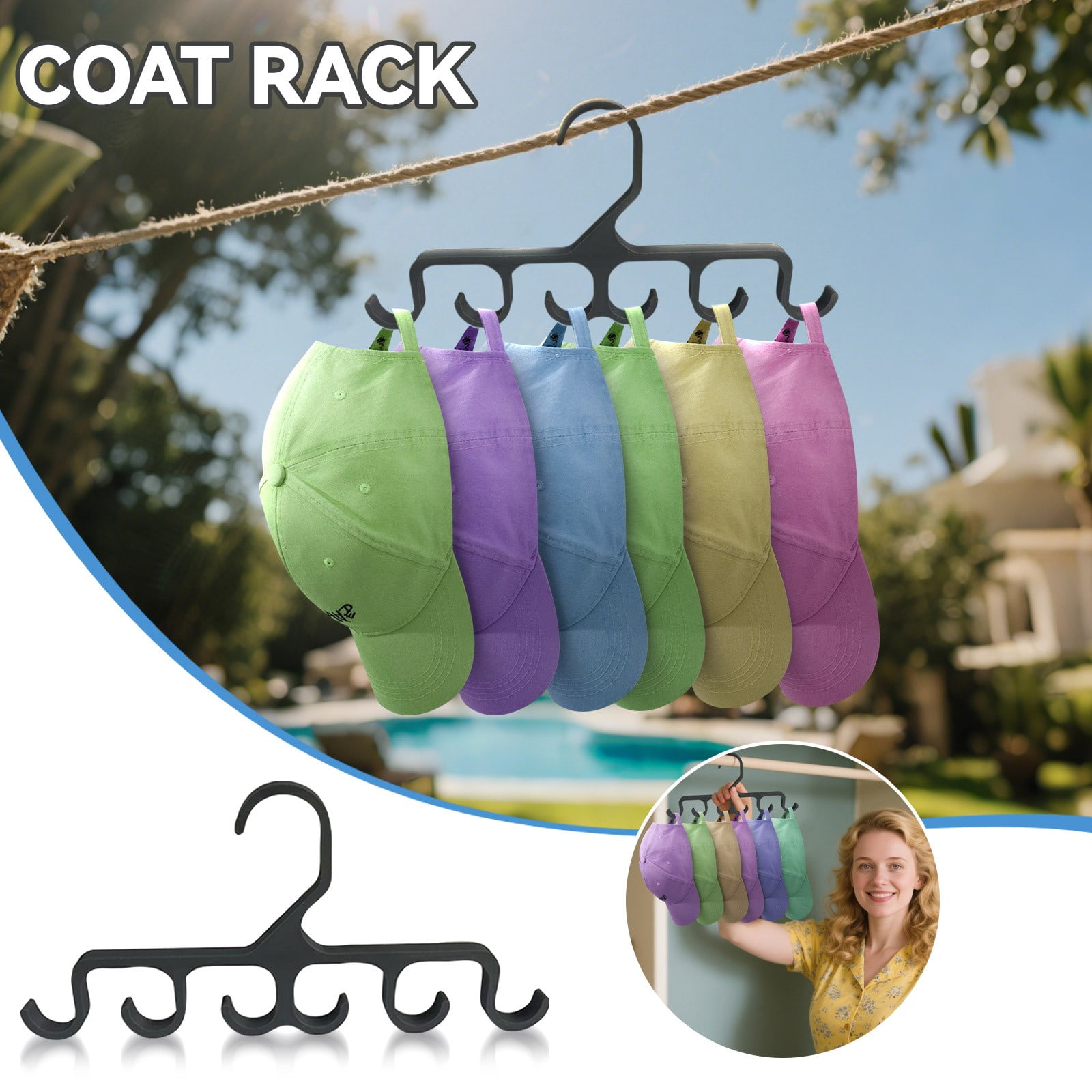 Hat Rack On Clearance: Hat Rack Wardrobe Organizer, Hat Rack For 6 Hats ...