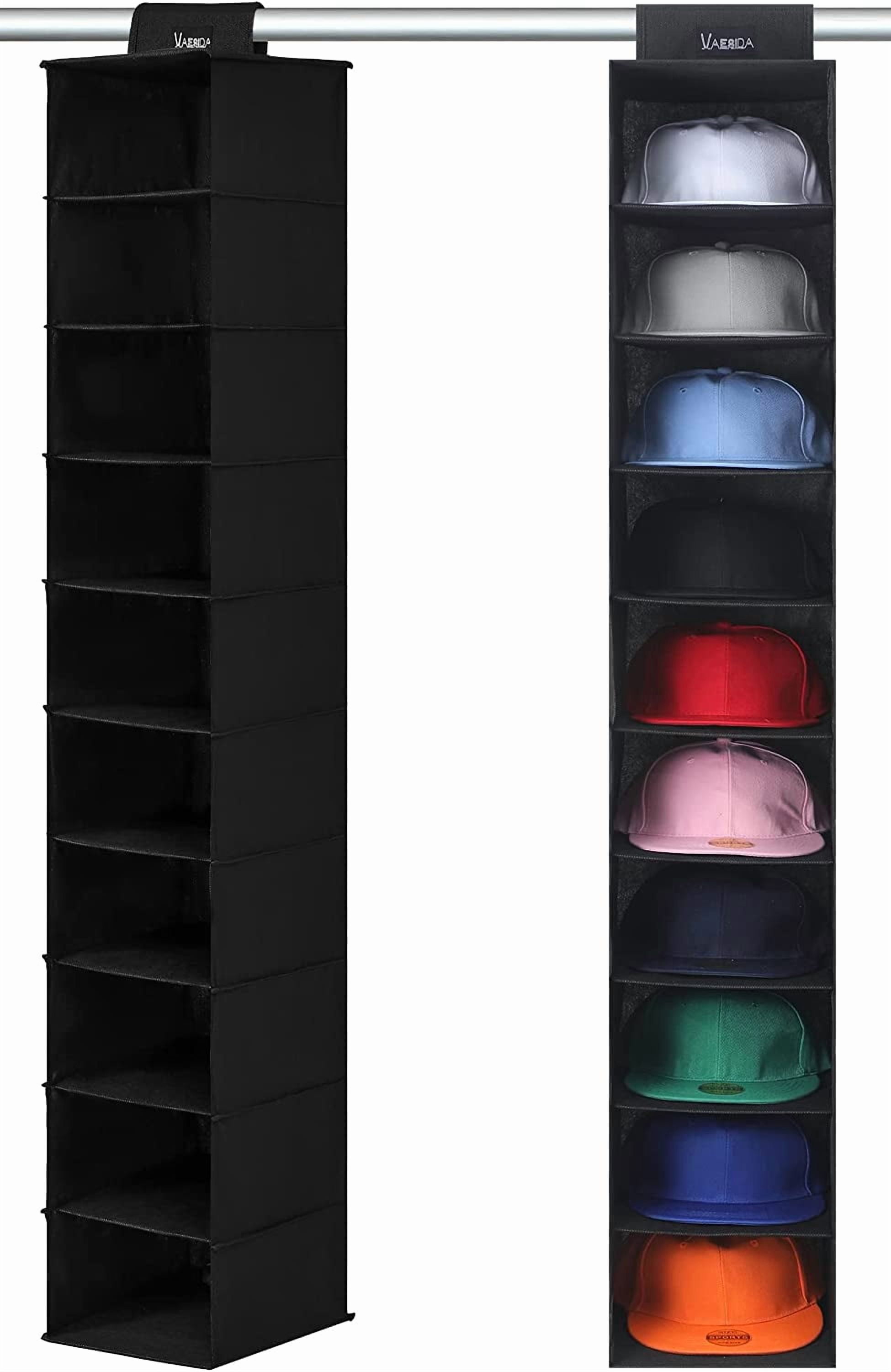 Hat Rack for Closet, 10 Shelf Hanging Hat Organizer for Baseball Caps ...