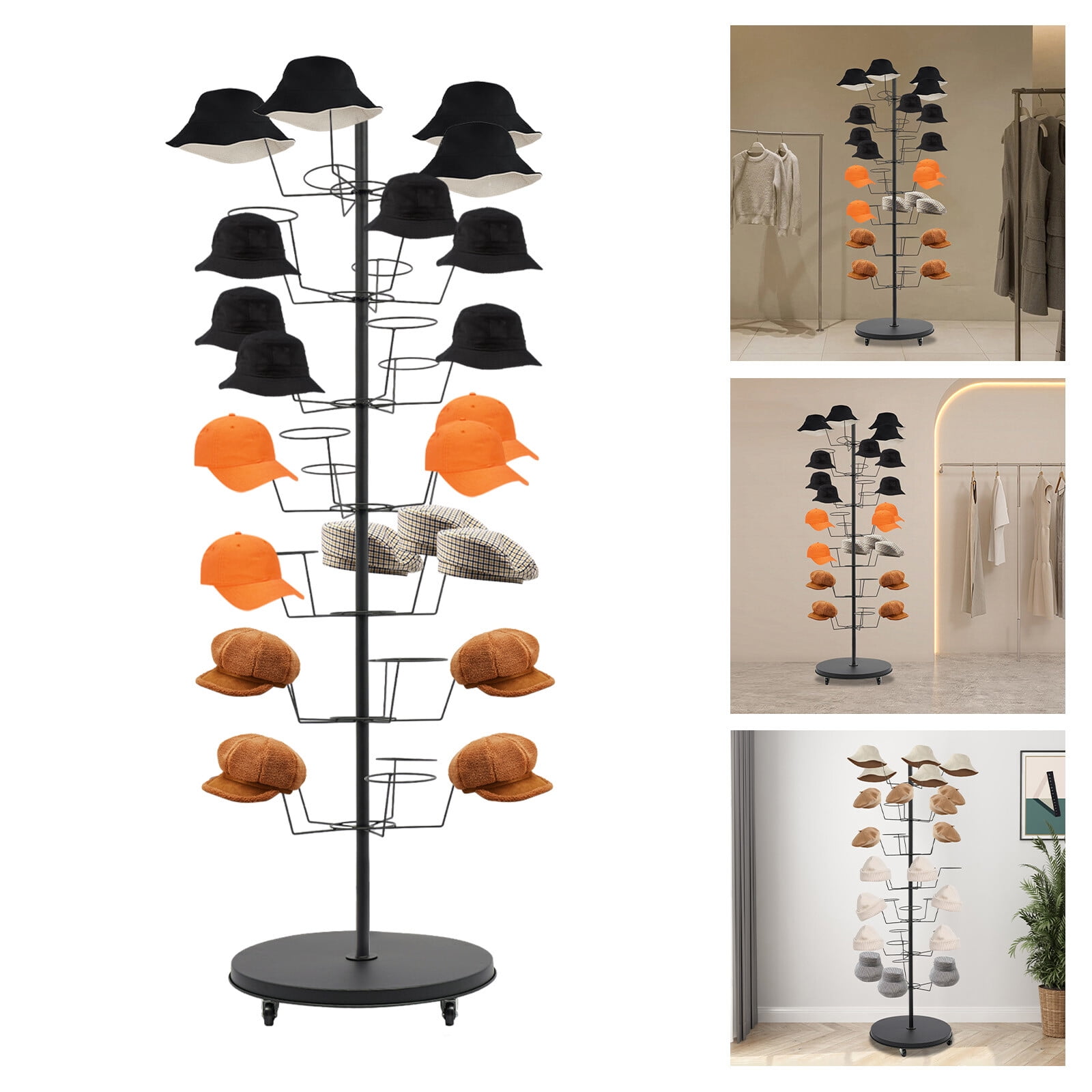 Hat Rack Freestanding Hat Display Stand Floor-Standing Hat Holder 35 ...