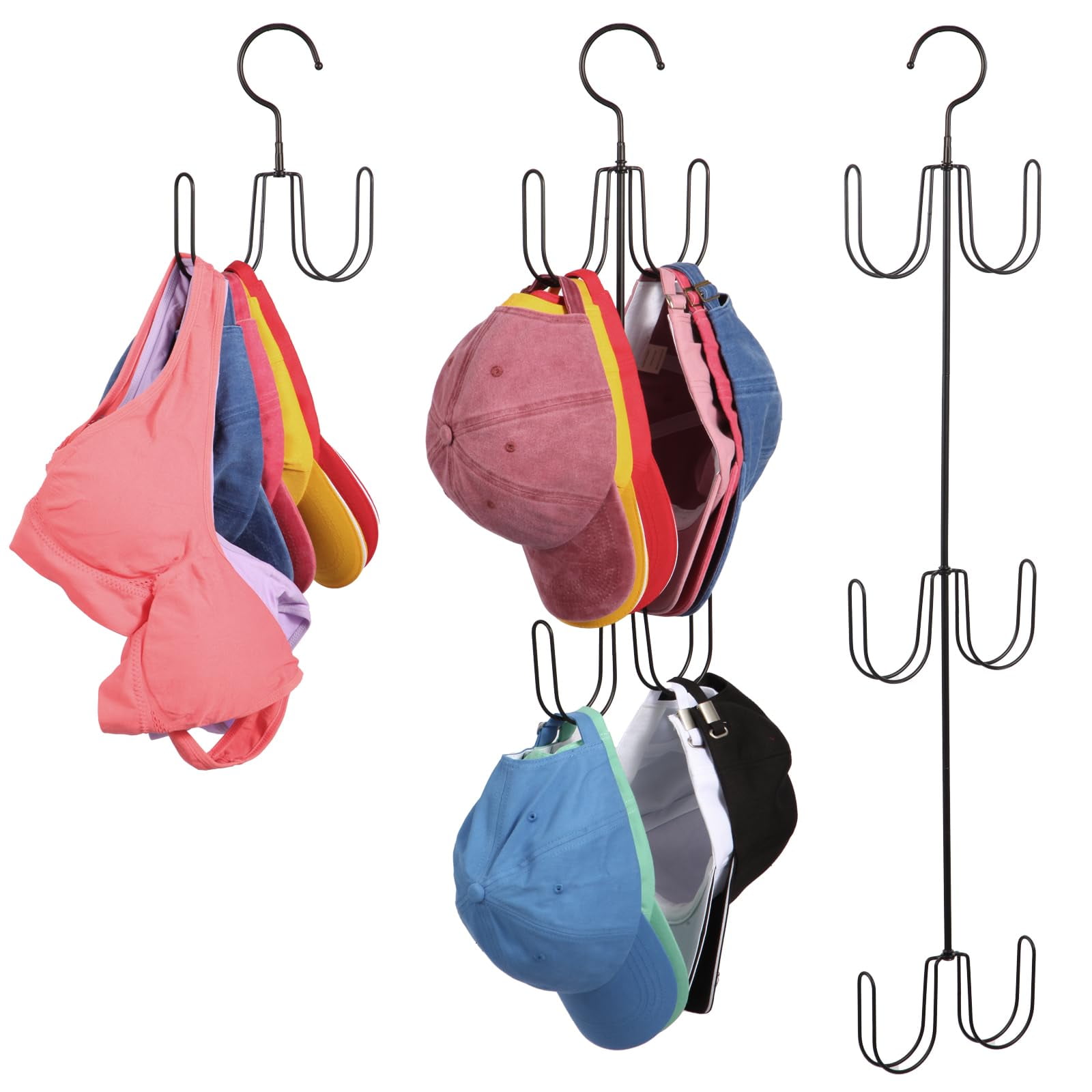 Hat Rack Hanger for Closet,Hat Organizer for Baseball Caps,360°Rotating ...