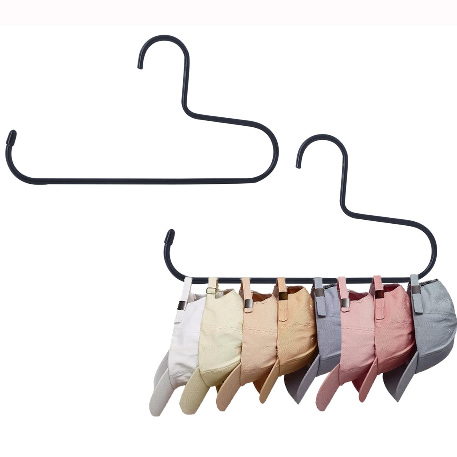 Hat Rack,Hat Organizer for Baseball Caps，2 Pack Metal Hat Holder for ...