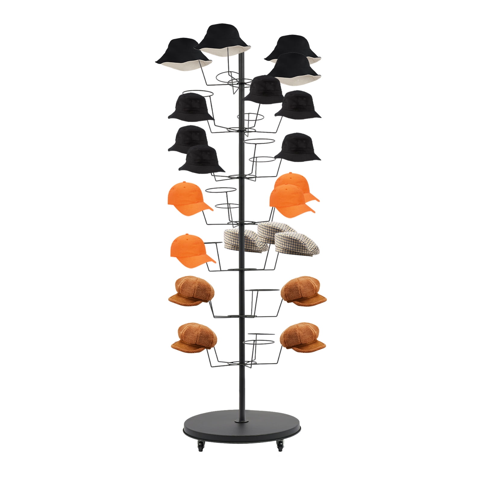 Hat Rack for Retail Counter, 7-Tier Design with 35 Hat Positions, Black ...
