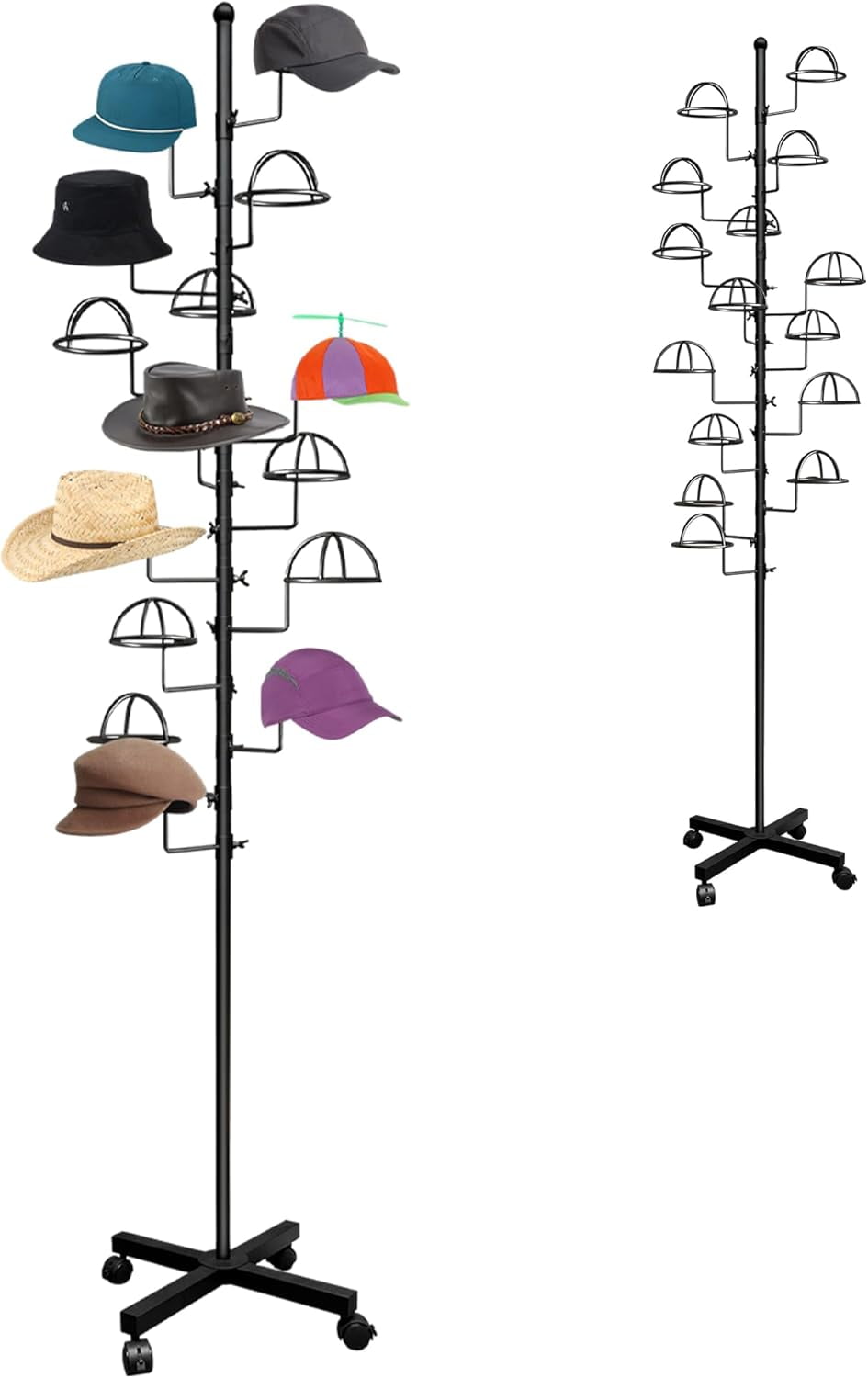 Hat Rack Stand 15 Hooks, Hat Display Stand Metal, Hat Display for ...