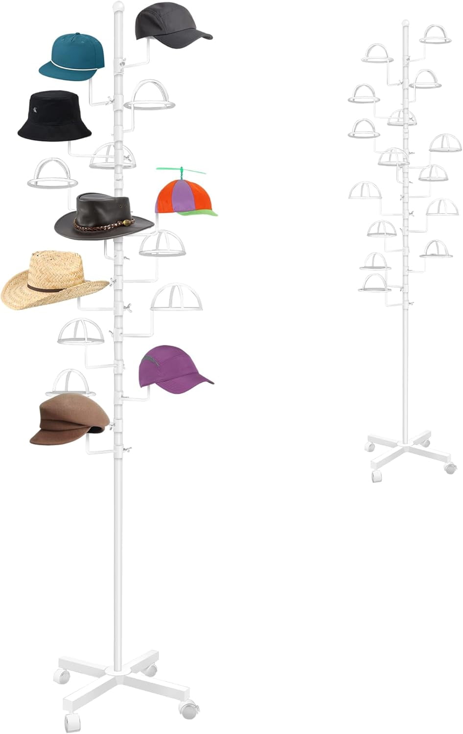 Hat Rack Stand 15 Hooks, Hat Display Stand Metal, Hat Display for ...
