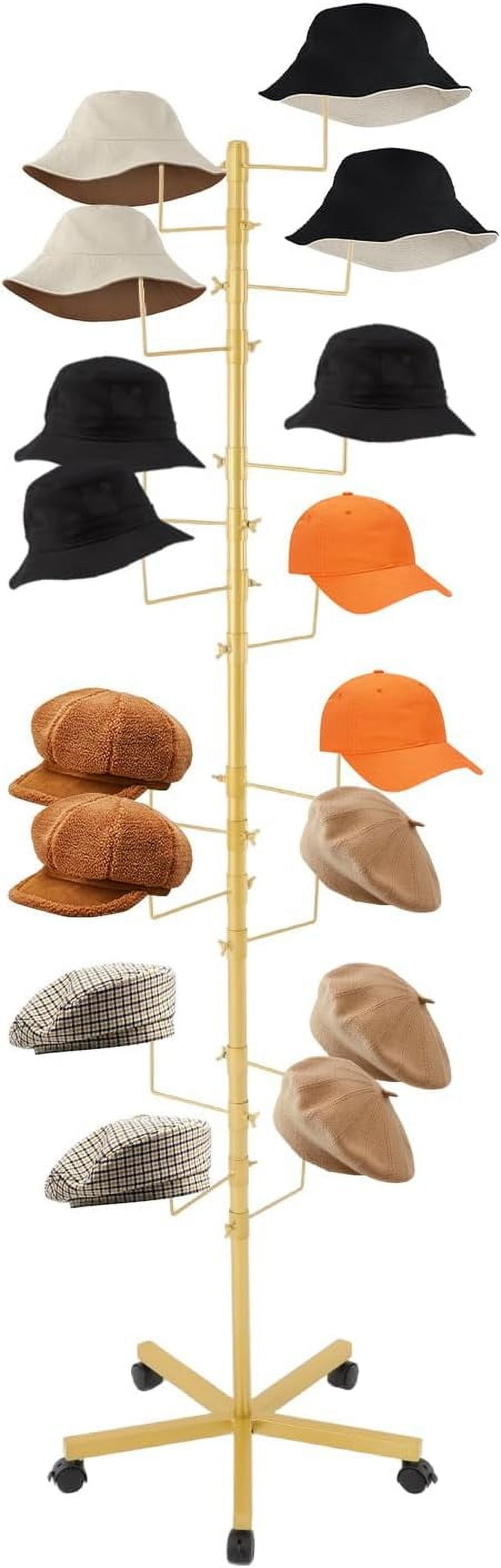 Hat Rack Stand, 16 Hooks Hat Display Rack Commercial Large Headwear Wig ...