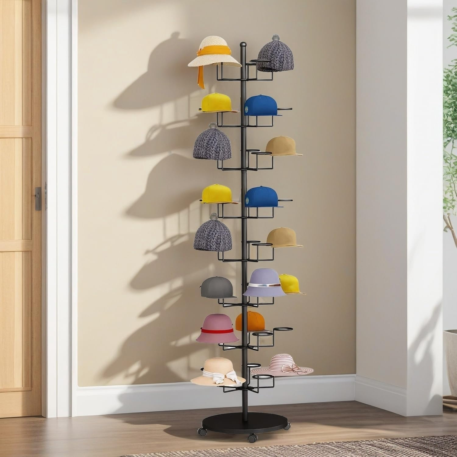 Hat Rack Stand 40-Hooks Hat Display Stand Metal Hat Display for Stores ...