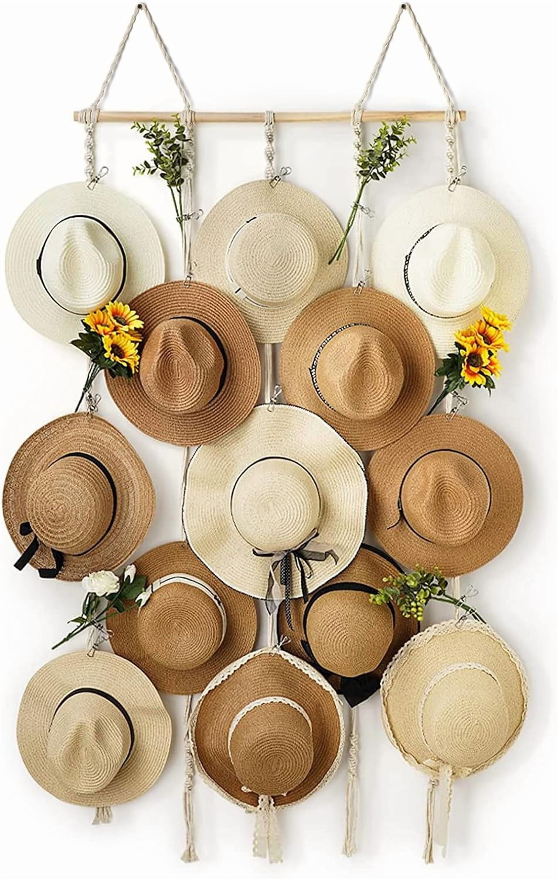 Hat Rack for Wall 31x53 in Hat Organizer with 15 Clips Hanging Hat ...