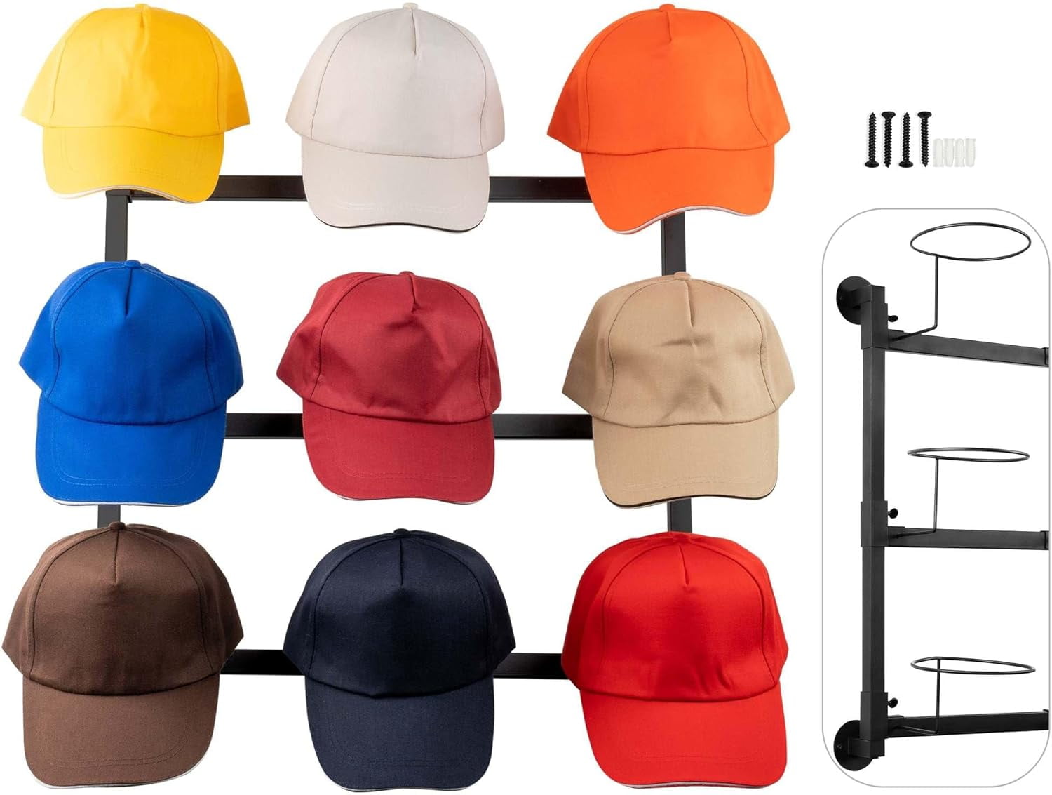 Hat Rack Wall Storage for Closet: Hat Storage Hanger Wall Mount for ...