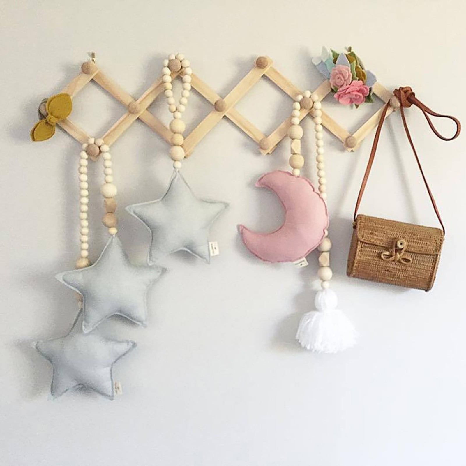 Hat Rack For Wall,Wooden Coat Racks,Accordion Style Expandable Wall ...