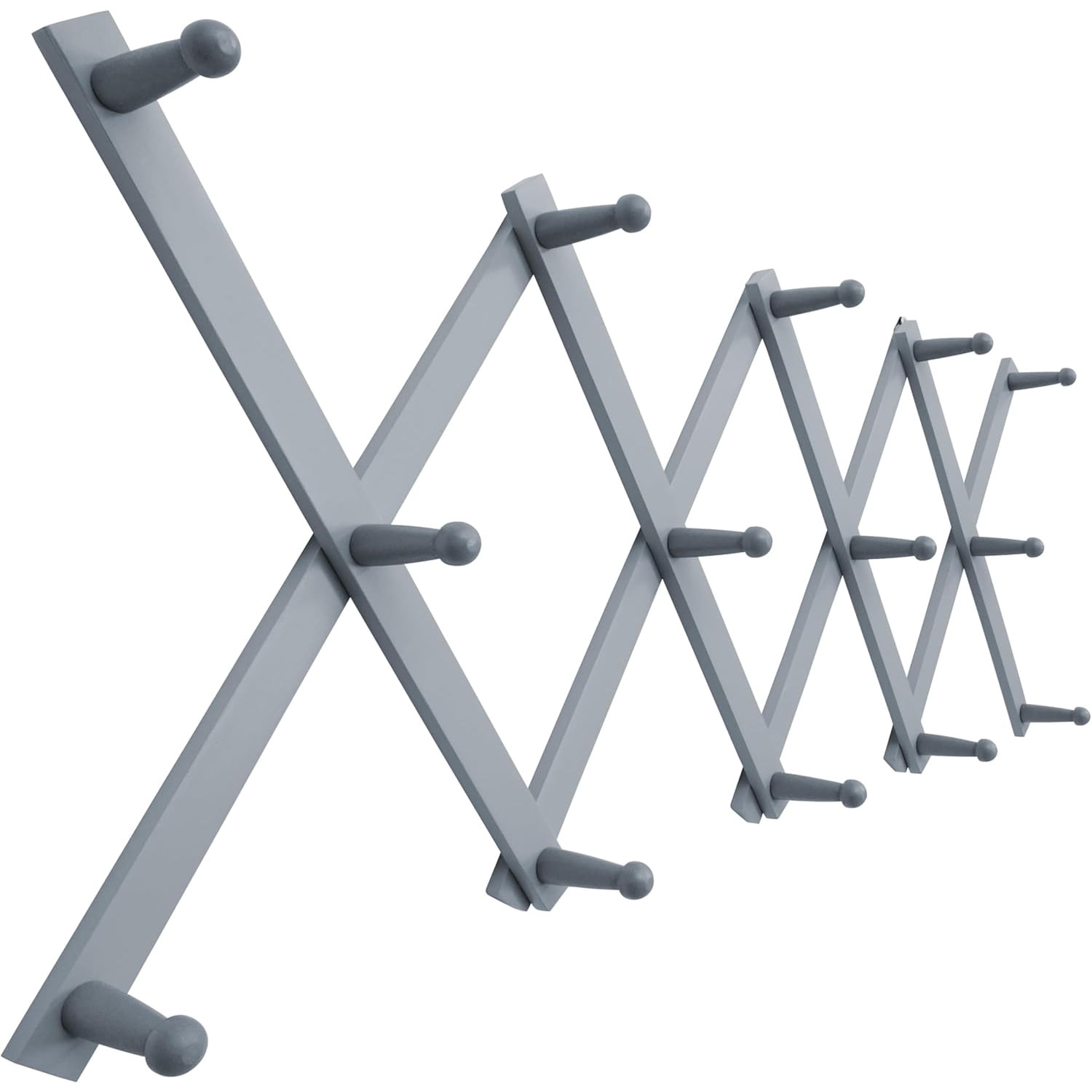 Hat Rack for Wall with 14 Hooks, Solid Wooden, Modern, Expandable Coat ...