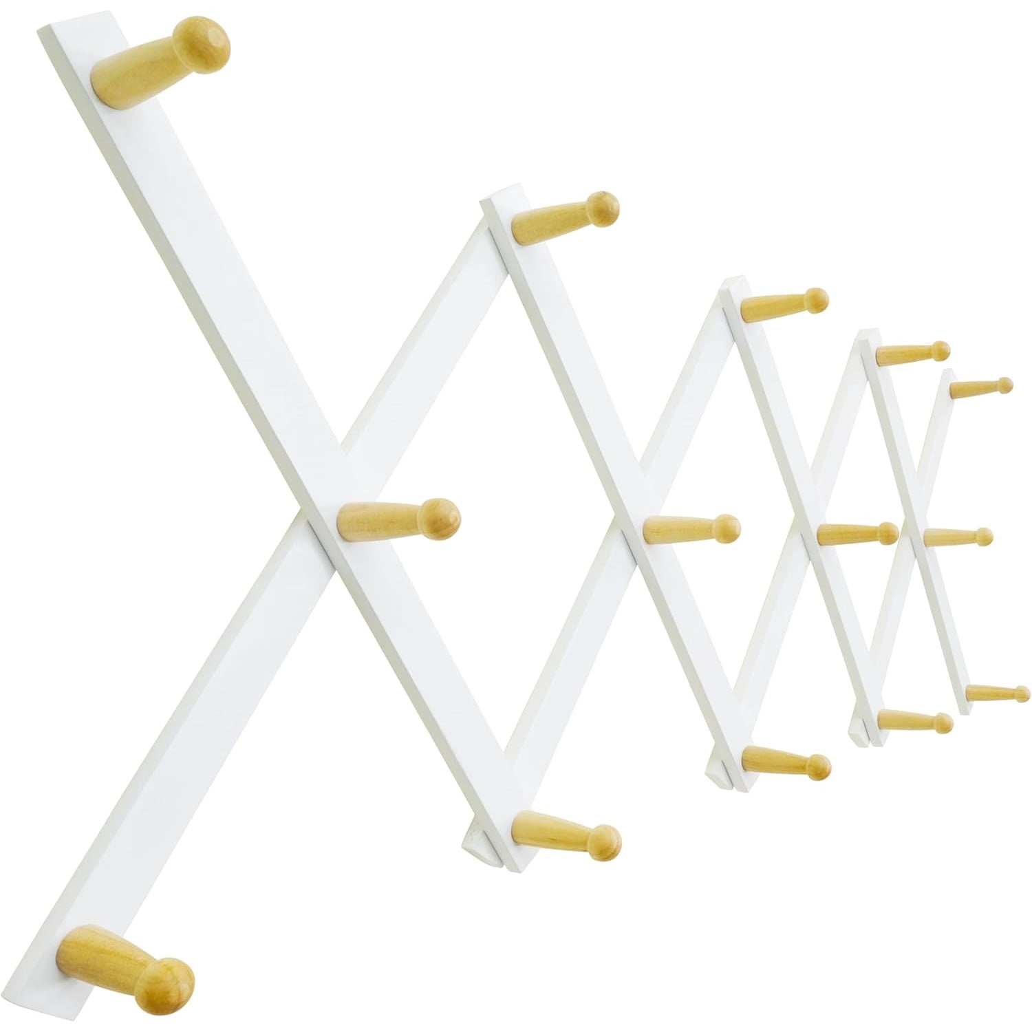 Hat Rack for Wall with 14 Hooks, Solid Wooden, Modern, Expandable Coat ...