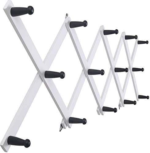 Hat Rack for Wall with 14 Hooks, Solid Wooden, Modern, Expandable Coat ...