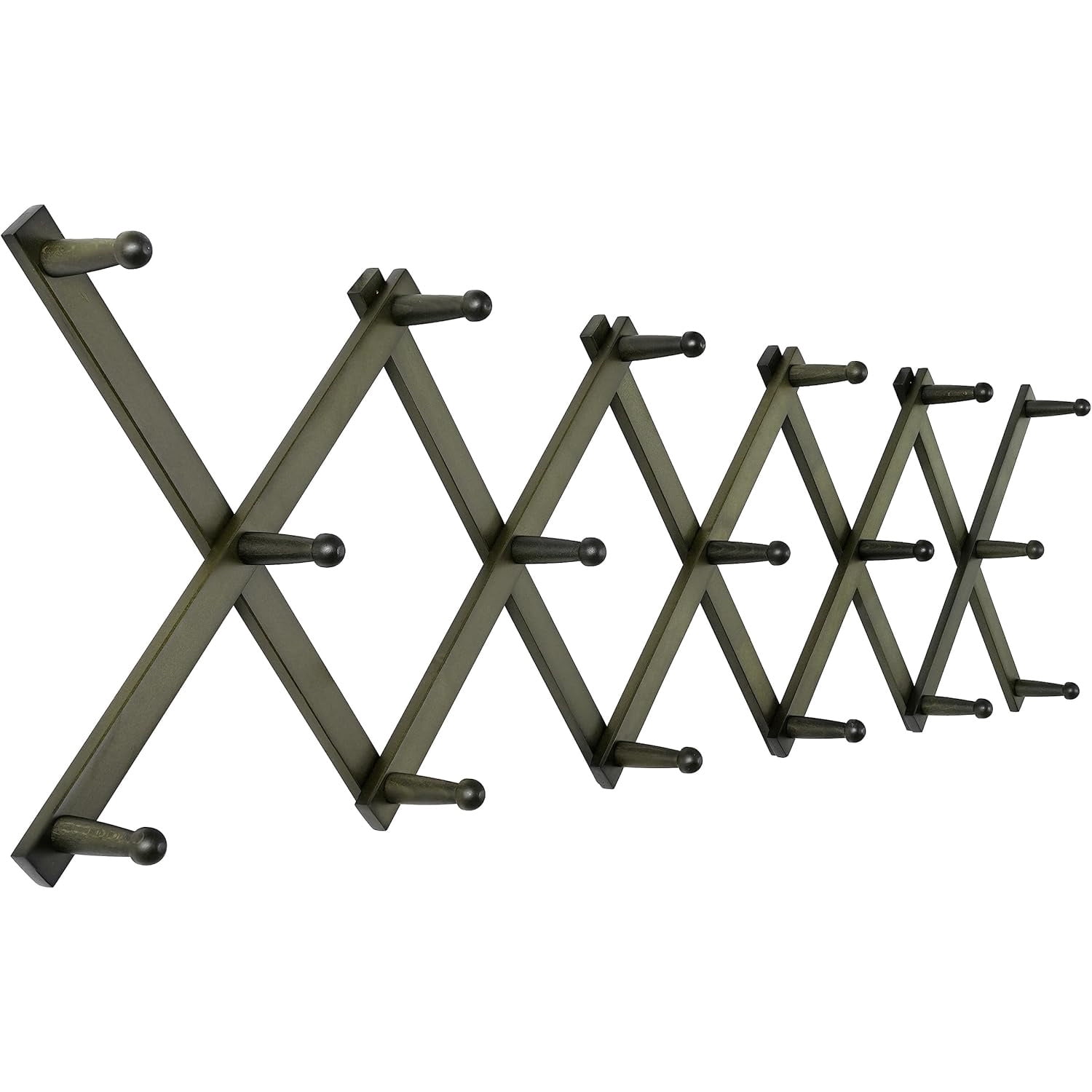 Hat Rack for Wall with 17 Hooks, Solid Wooden, Modern, Expandable Coat ...