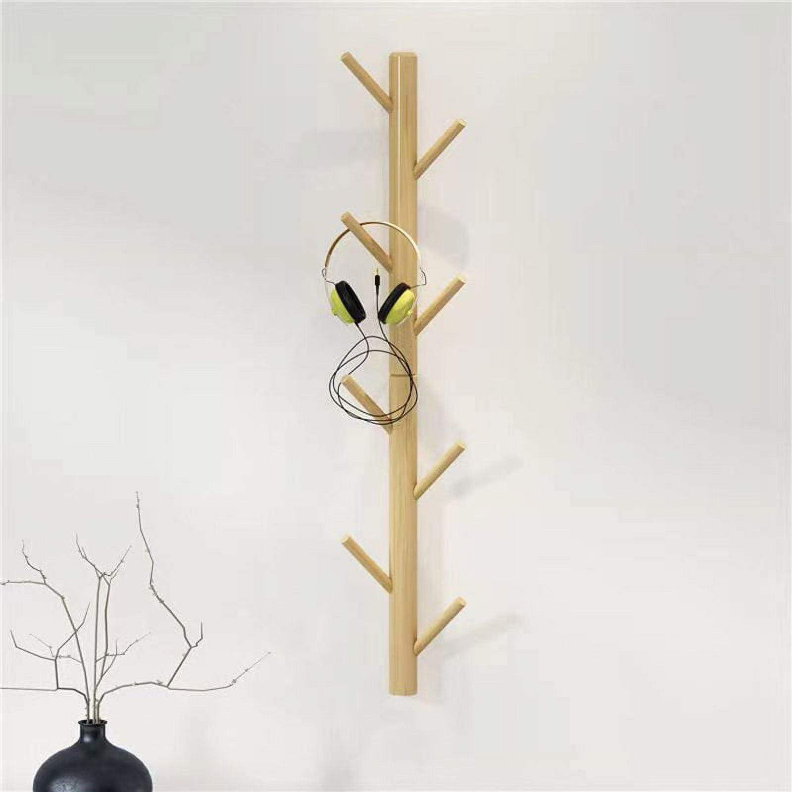 Hat Rack on The Wall Wooden Handbag Rack with 8 Hooks Coat Rack for ...