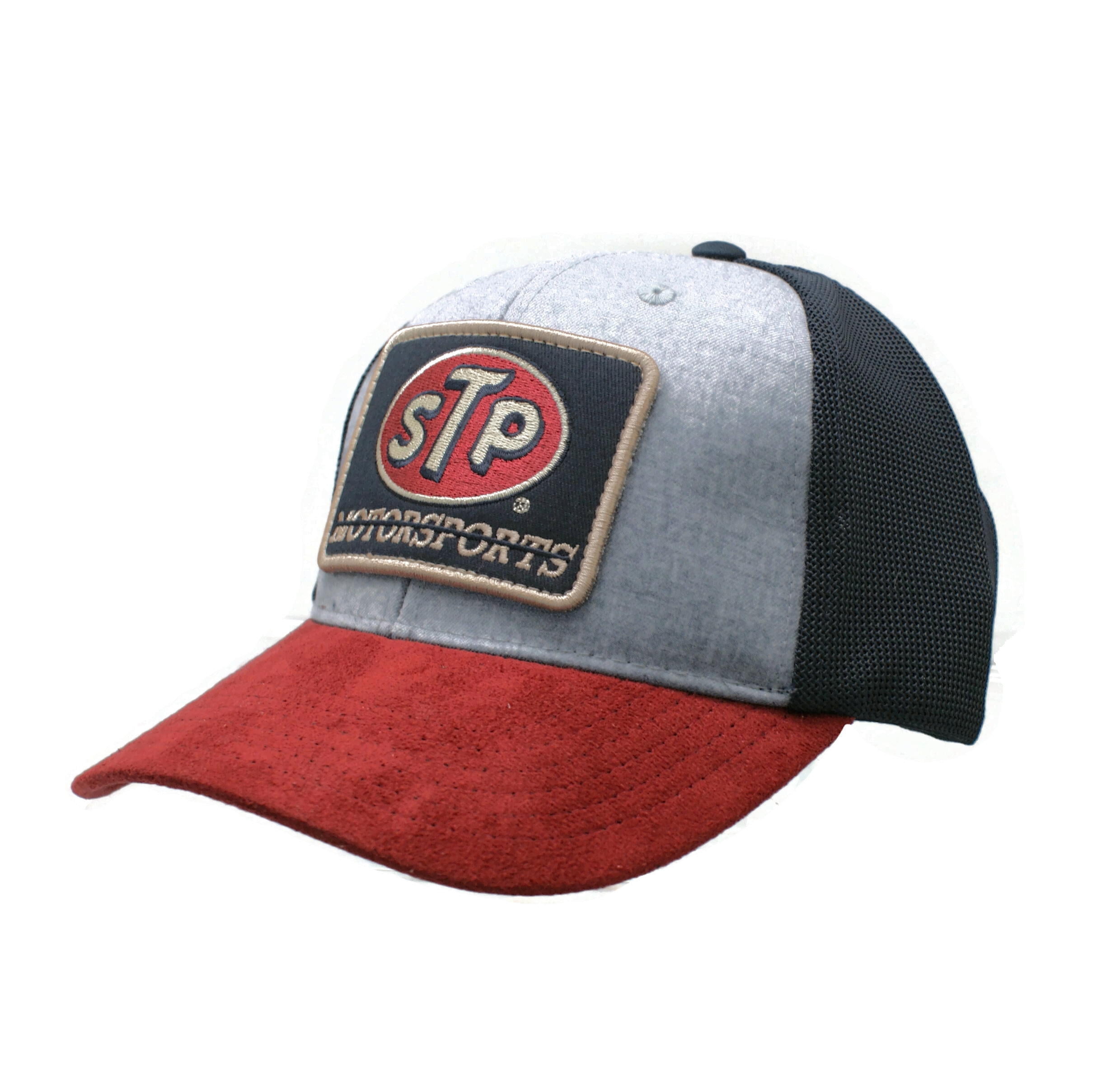 Hat - STP Motorsports Embroidered Patch Low Profile Cap Suede Visor ...