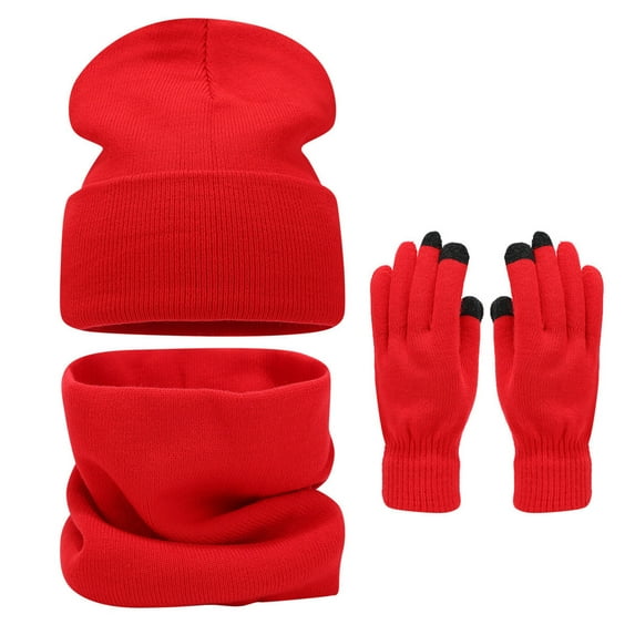 Hat Scarf Glove Set For Women Beanie Hats Warm Winter Glove Knitting ...
