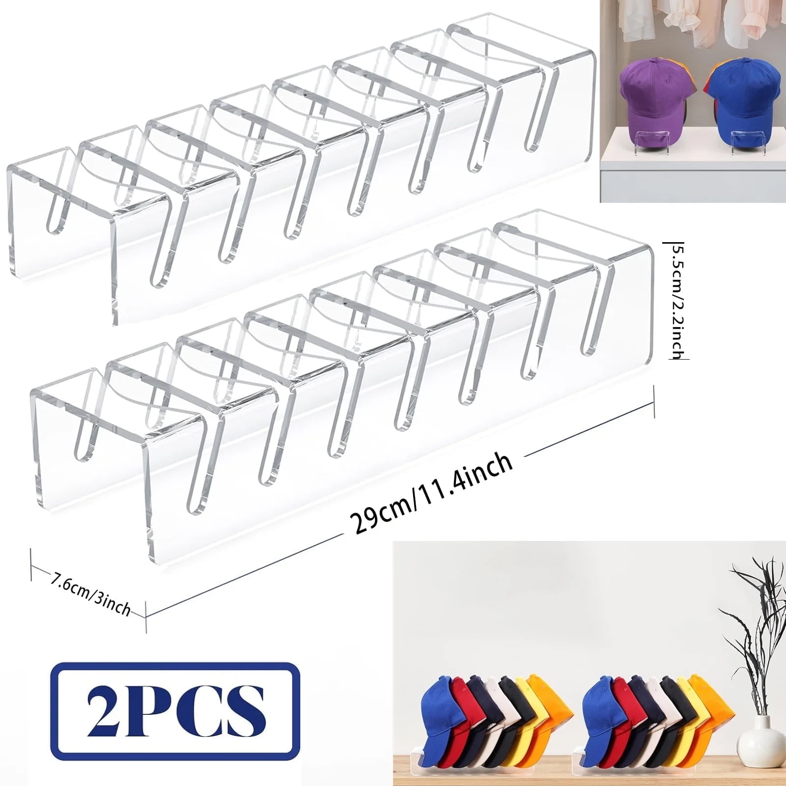 DISHUECO Hat Organizer, Acrylic Hat Holder Stand, Hat Racks Storage for ...