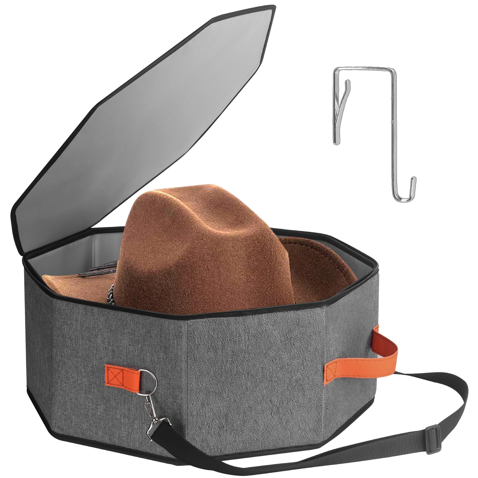 Hat Storage Box for Women & Men, Hardboard Support Hat Boxes with 1 ...