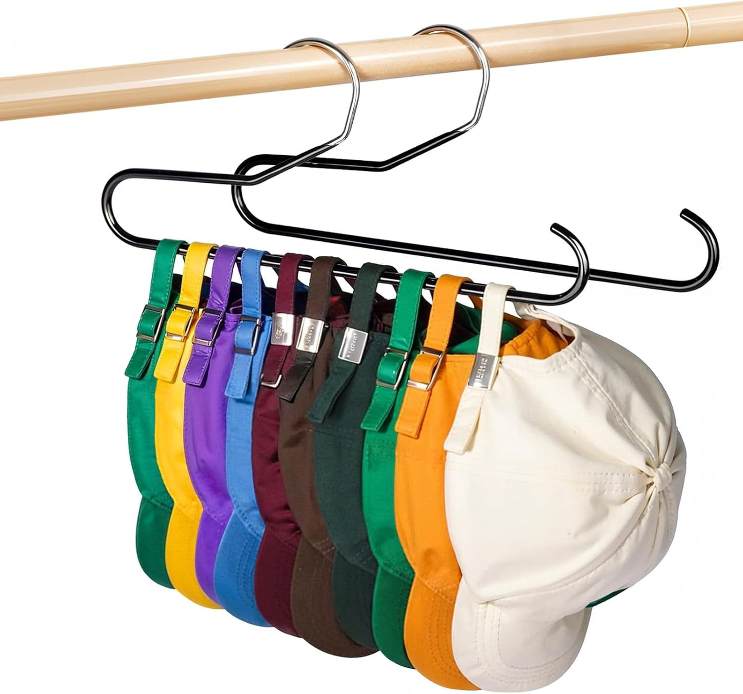 Hat Storage Organizer for Baseball Caps, Non Slip PVC Coating Hat Rack ...