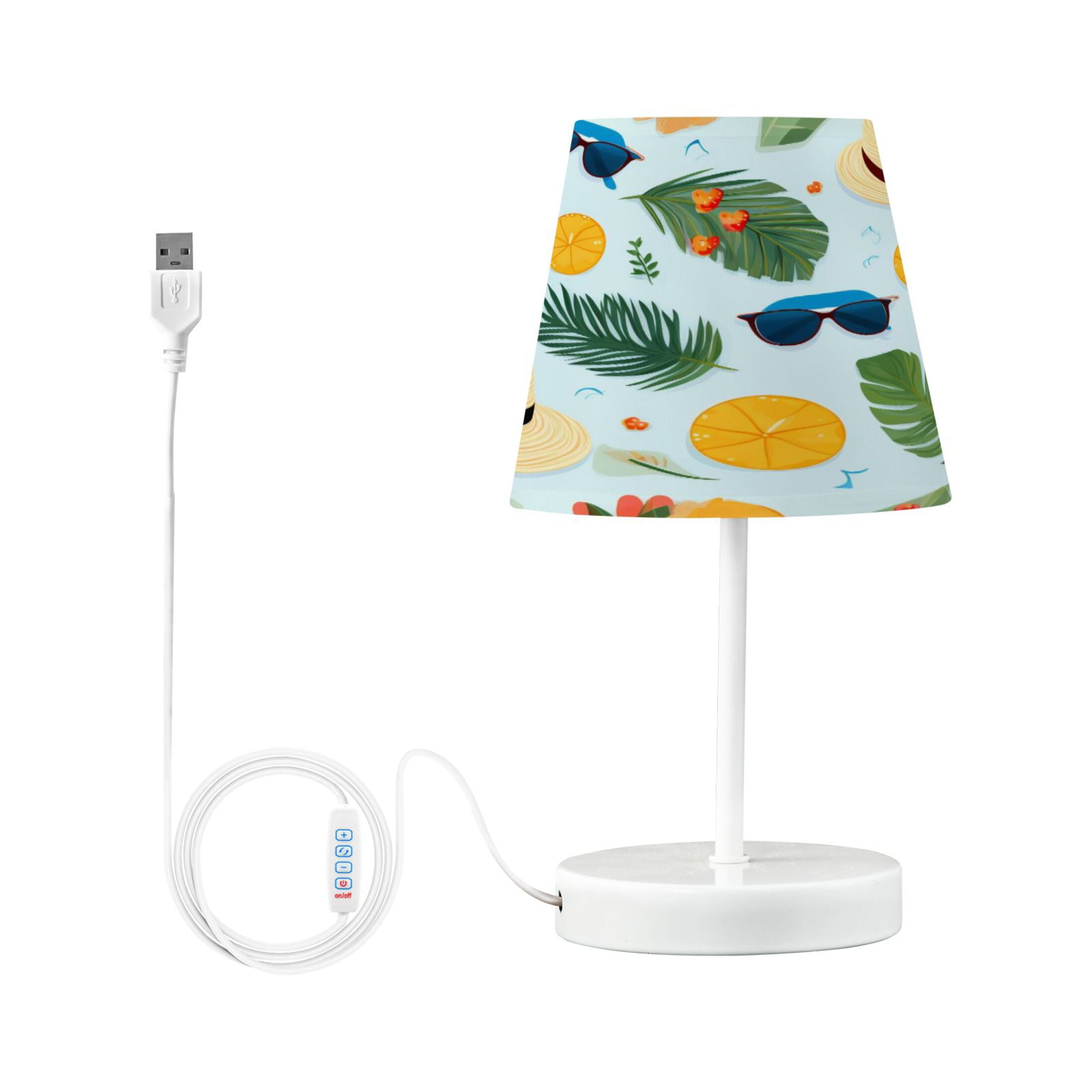 Hat Sunglasses Leaf Orange Desk Lamp LED Table Nightstand Lamps with 3 ...