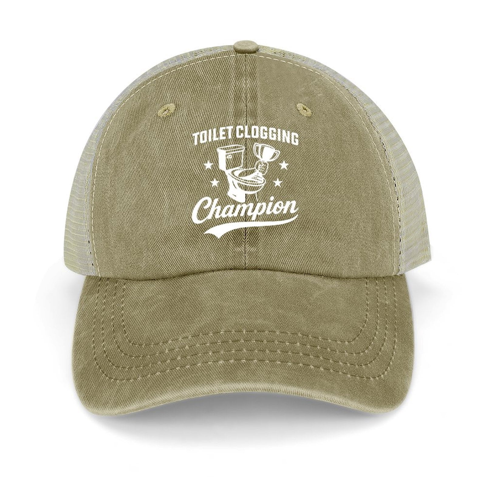 Hat Toilet Clogging Champion Khaki Hat Adjustable Funny Fashion Unisex ...