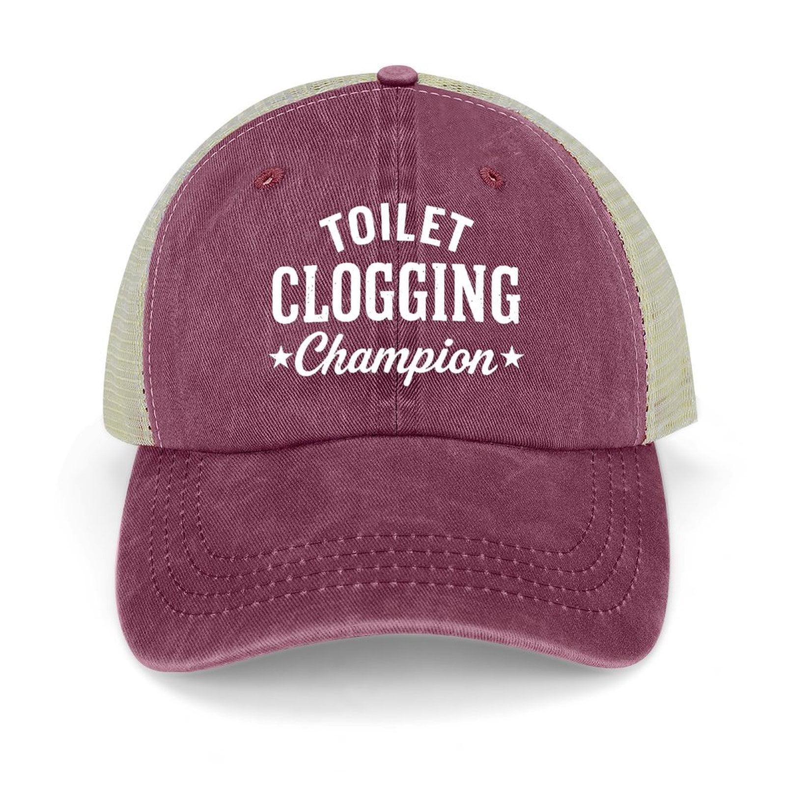 Hat Toilet Clogging Champion Wine Red Hat Adjustable Funny Fashion ...