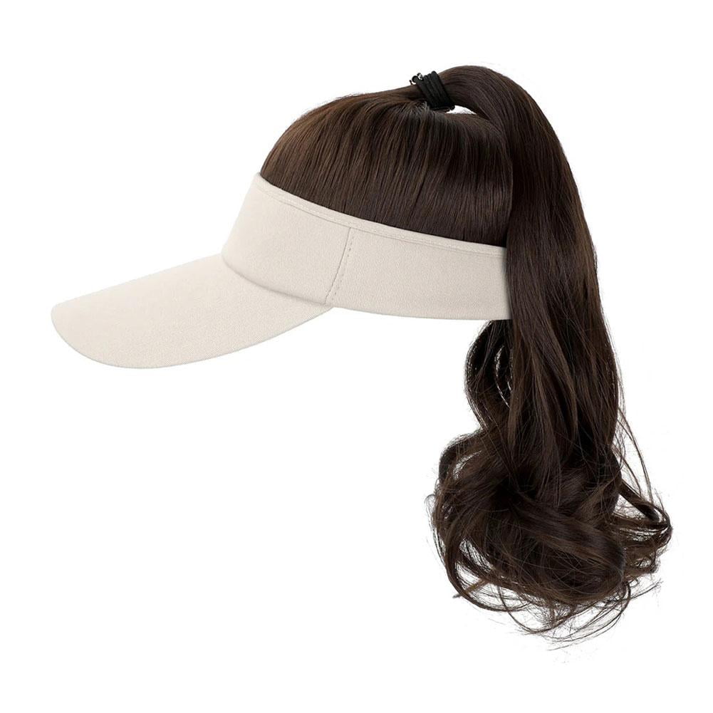 Hat Wig For Women Baseball Wig with Curly Synthetic Hair Extensions ...