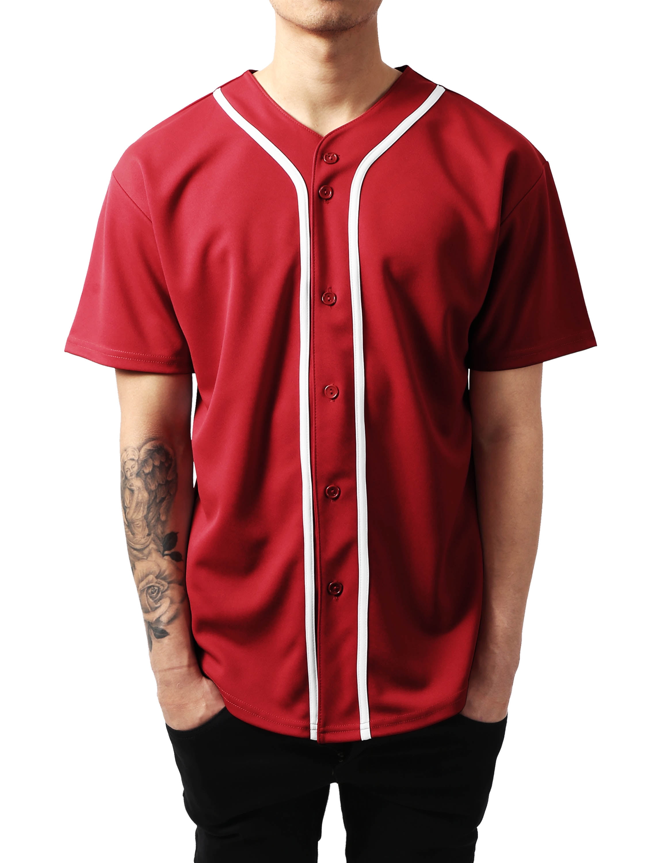 Hat and Beyond Men's Active Baseball Button Down Jersey Sportswear ...