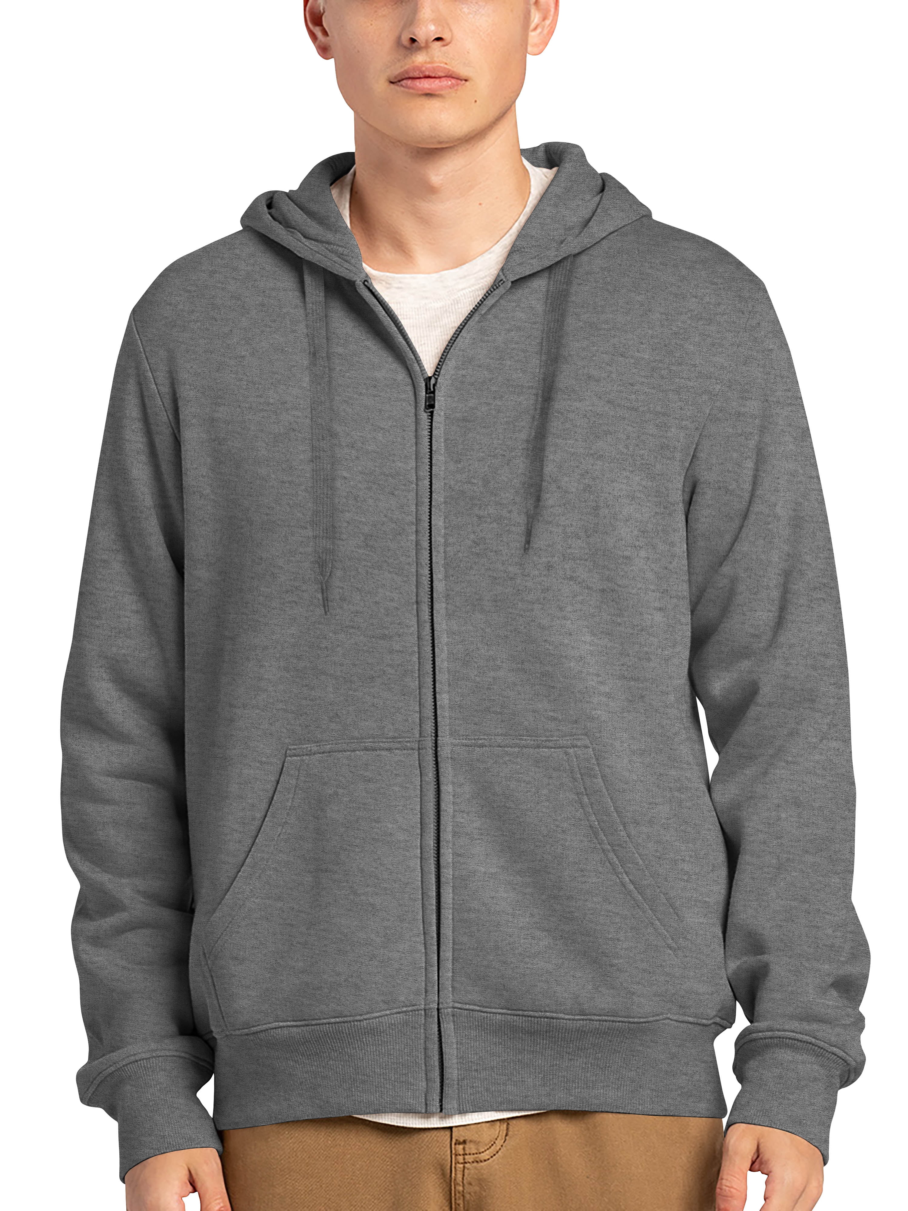 Hat and Beyond Men's Active Midweight Zip Up Hoodie - Walmart.com