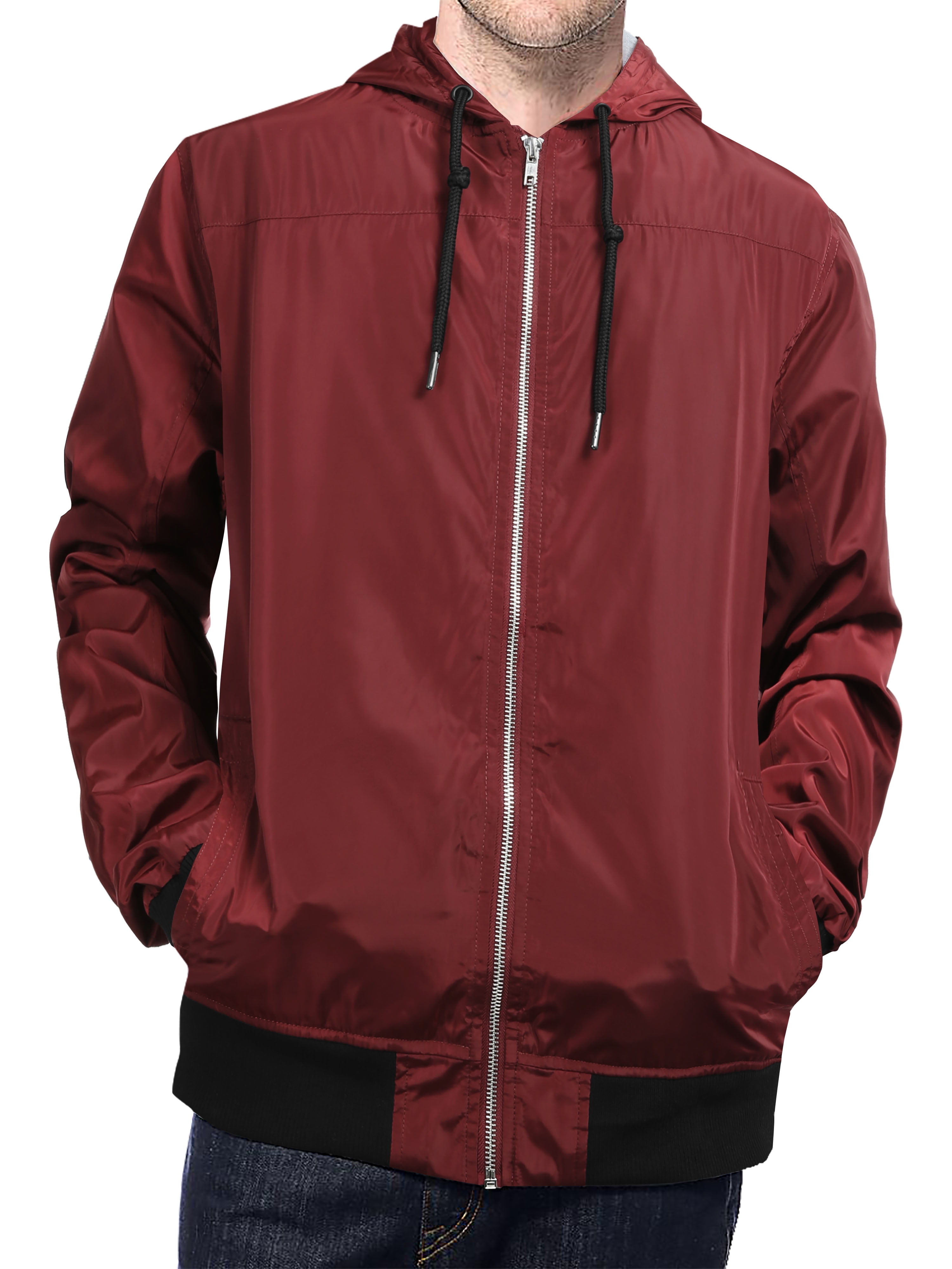 Hat and Beyond Men's Active Two Tone Windbreaker Jacket Slim Fit Water ...