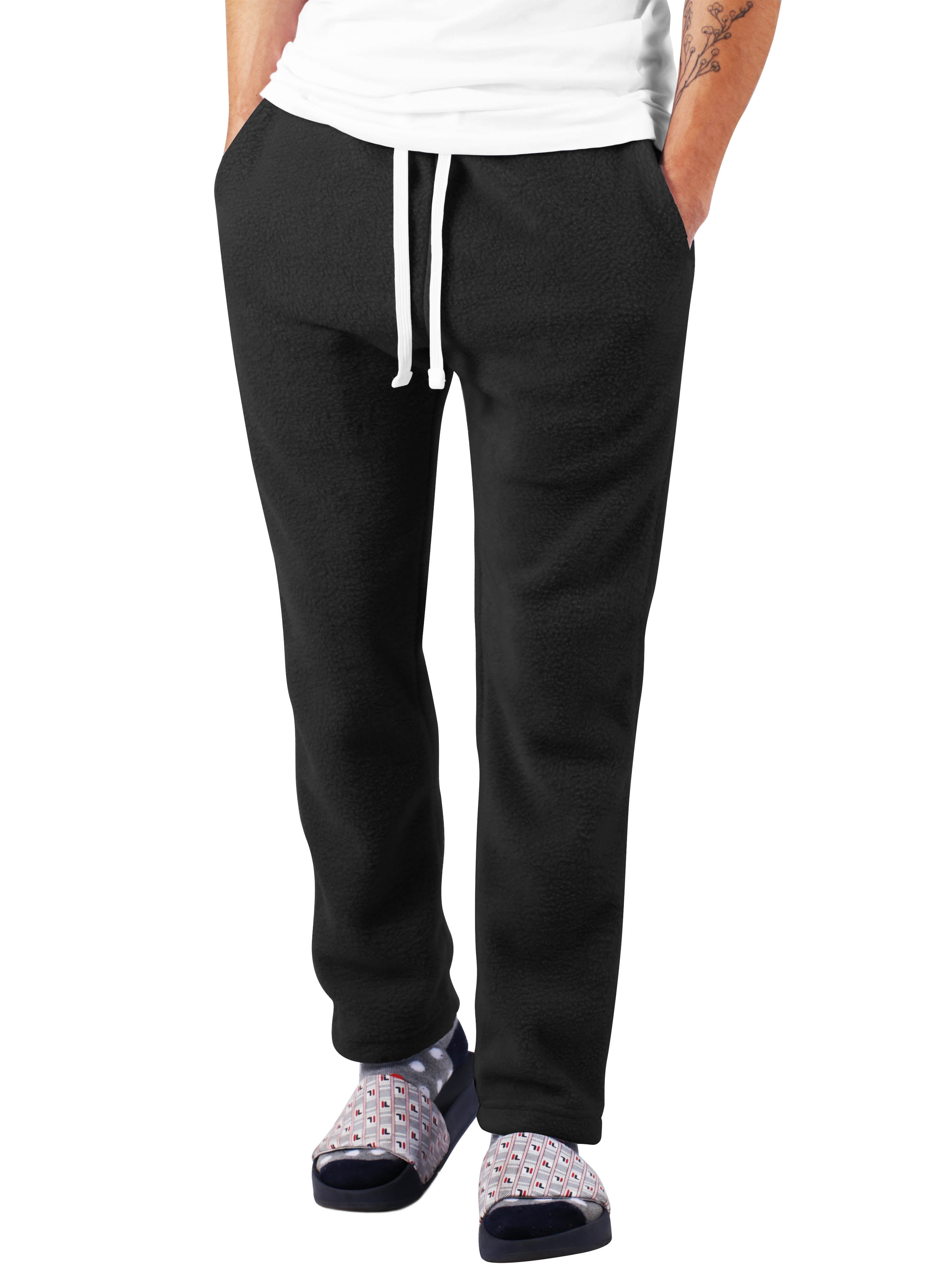 Hat and Beyond Men's Cozy Sweatpants Straight Fit Fuzzy Knit Fleece ...