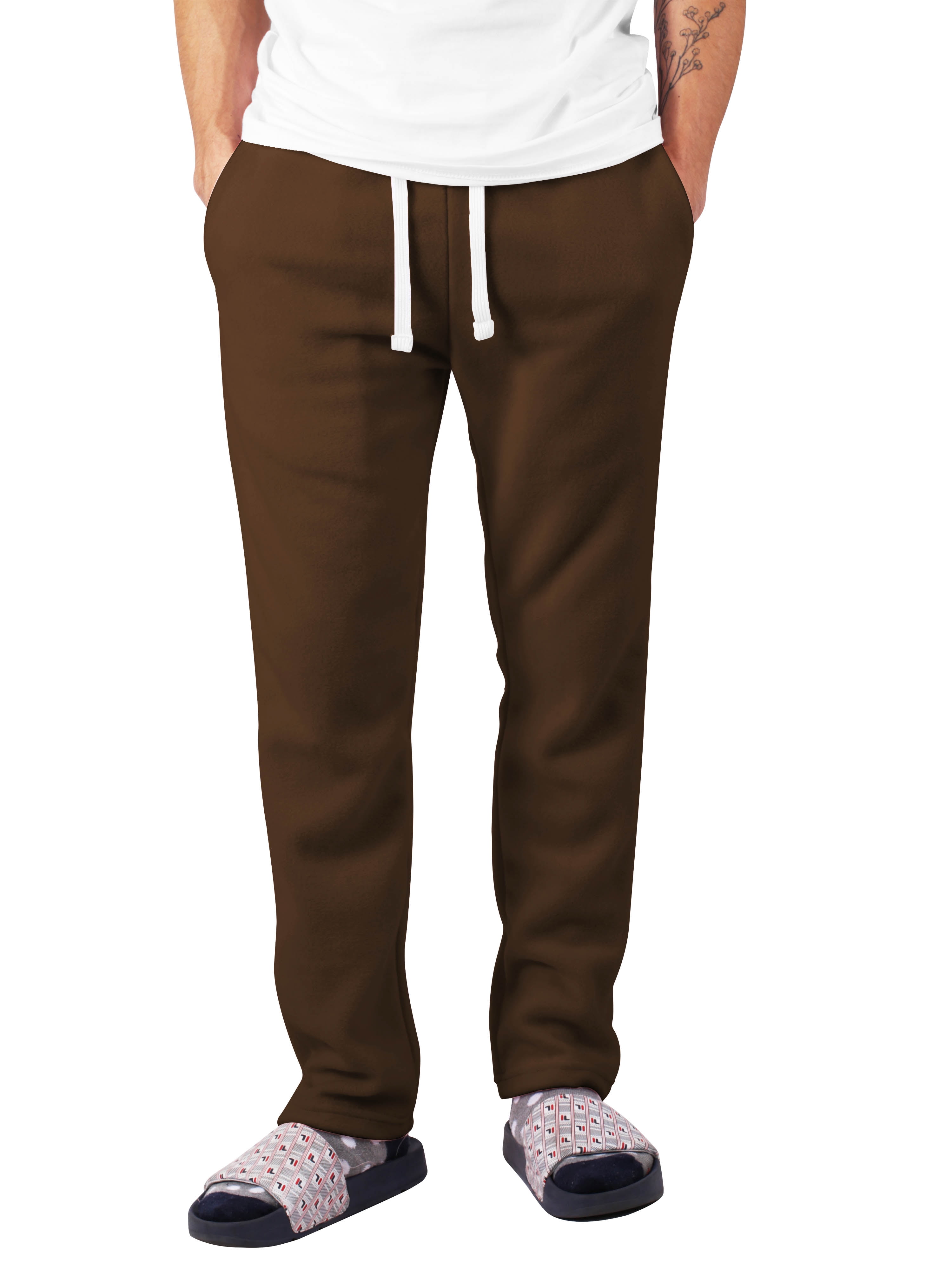 Hat and Beyond Men's Cozy Sweatpants Straight Fit Fuzzy Knit Fleece ...