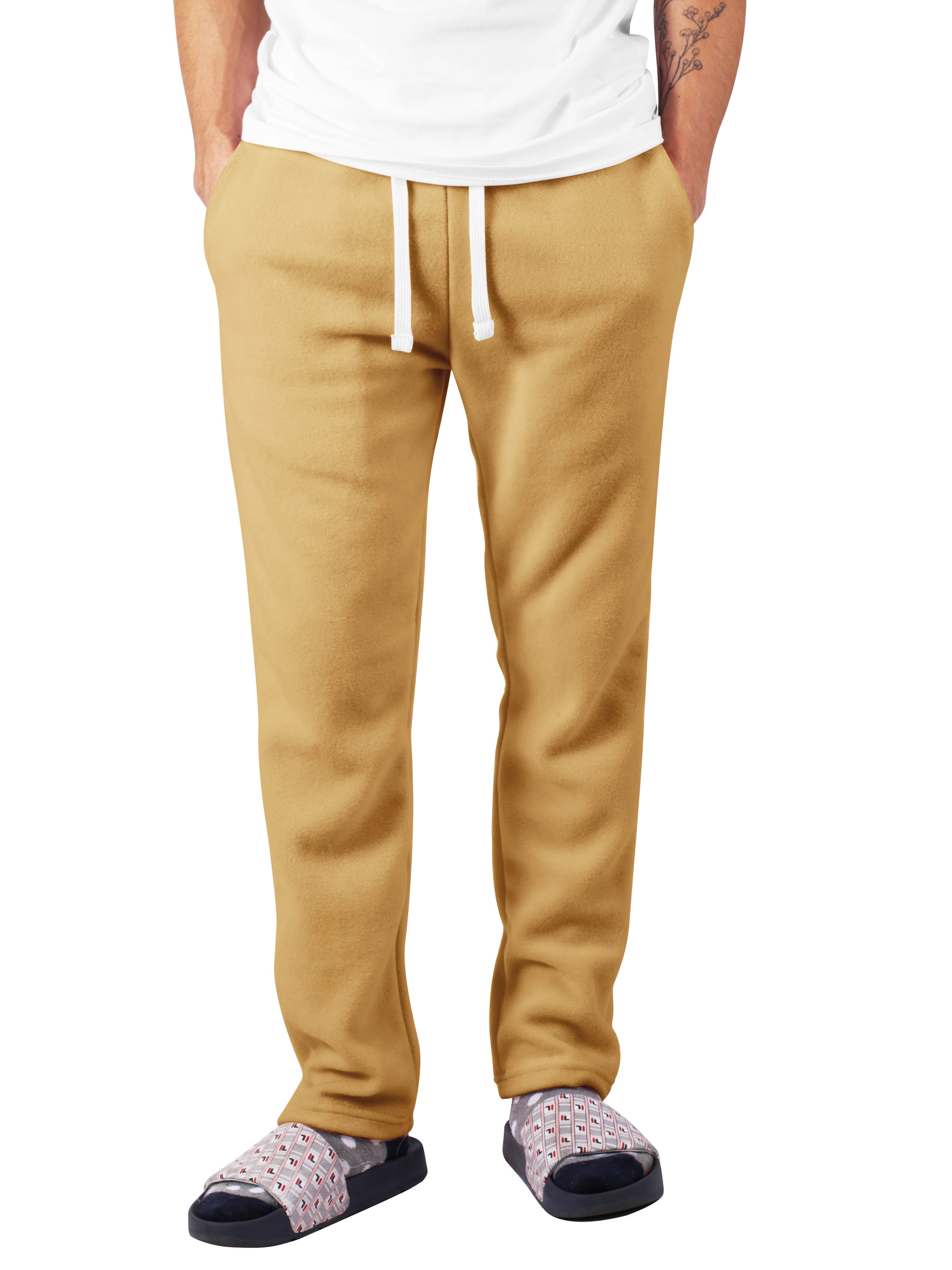 Hat and Beyond Men's Cozy Sweatpants Straight Fit Fuzzy Knit Fleece ...