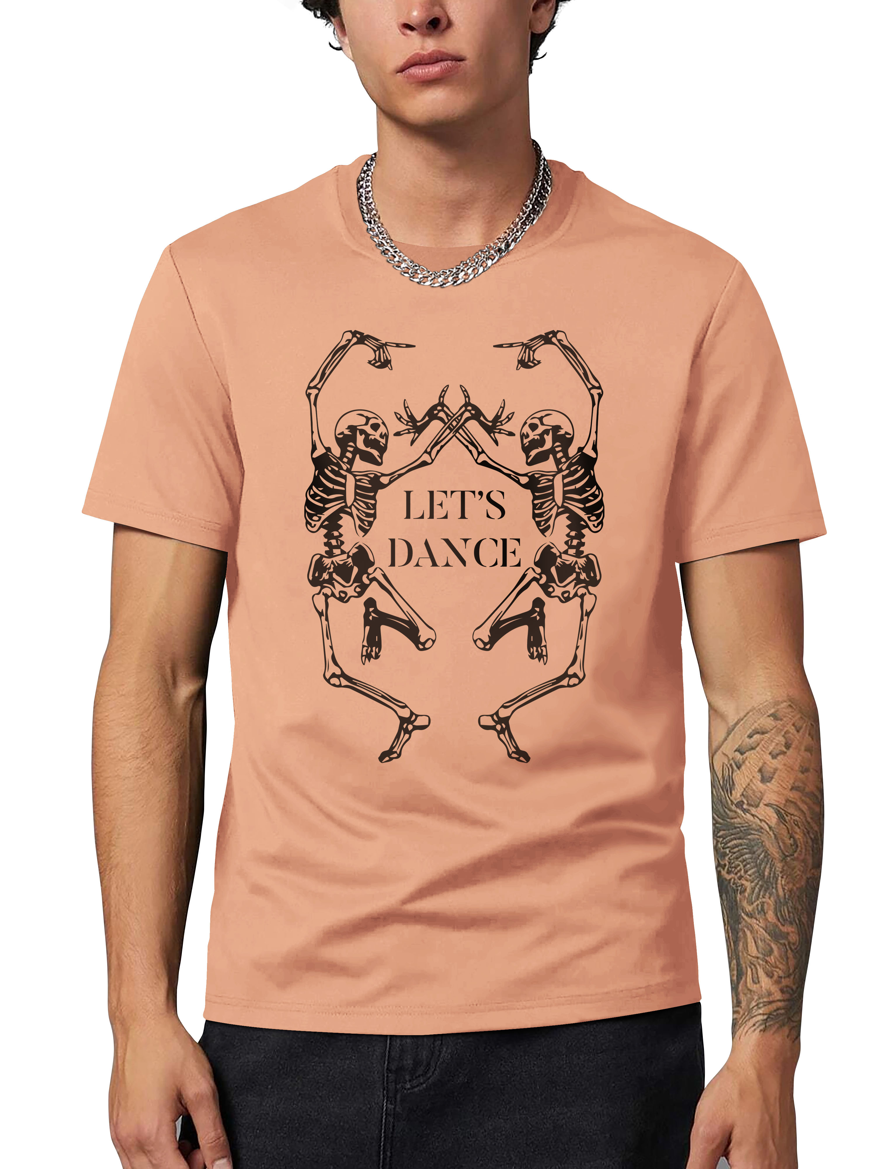 Hat and Beyond Men's Let's Dance Memento Mori Halloween Graphic Crew ...