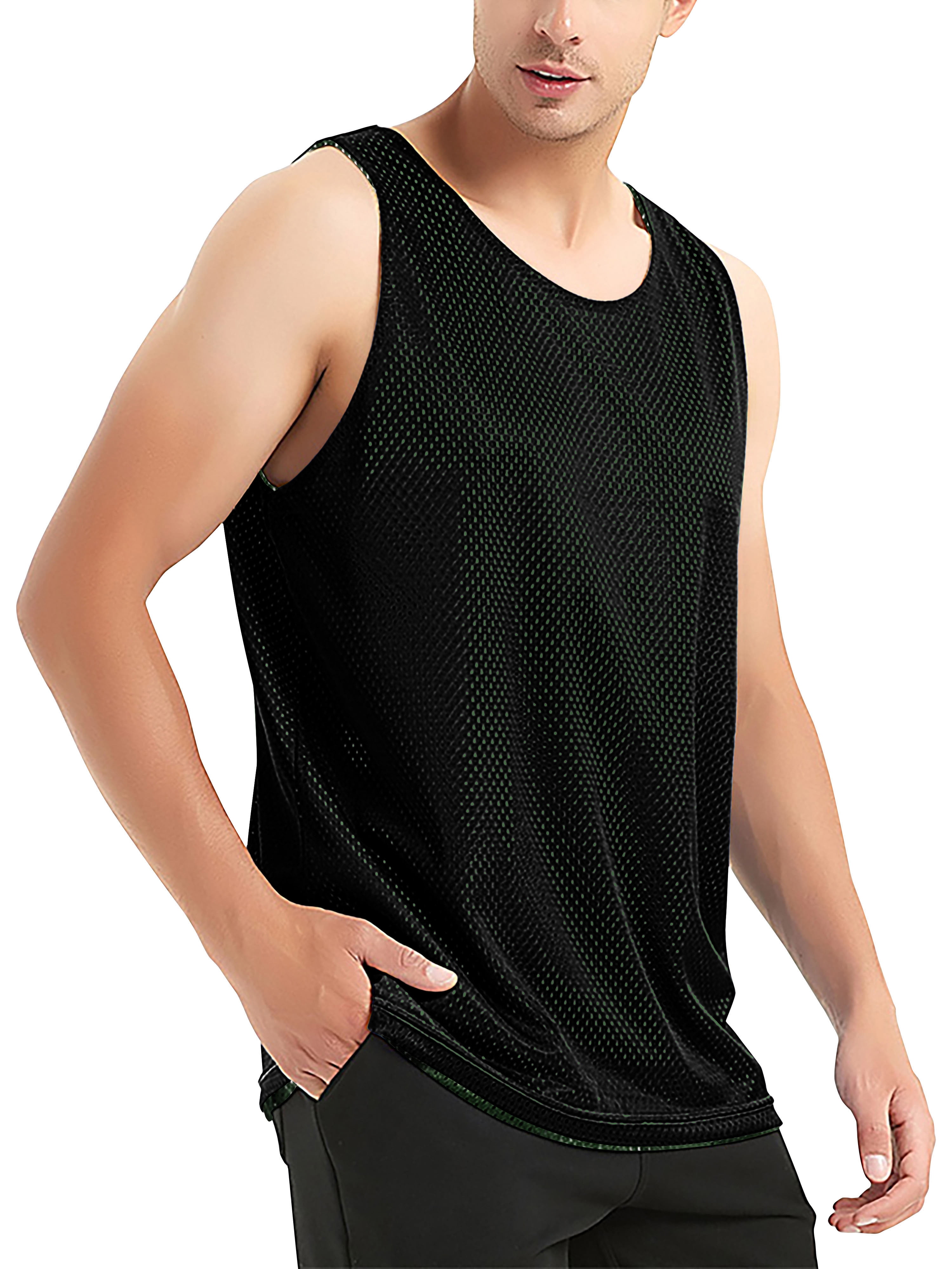 Hat and Beyond Men's Plain Athletic Uniform Reversible Basketball ...