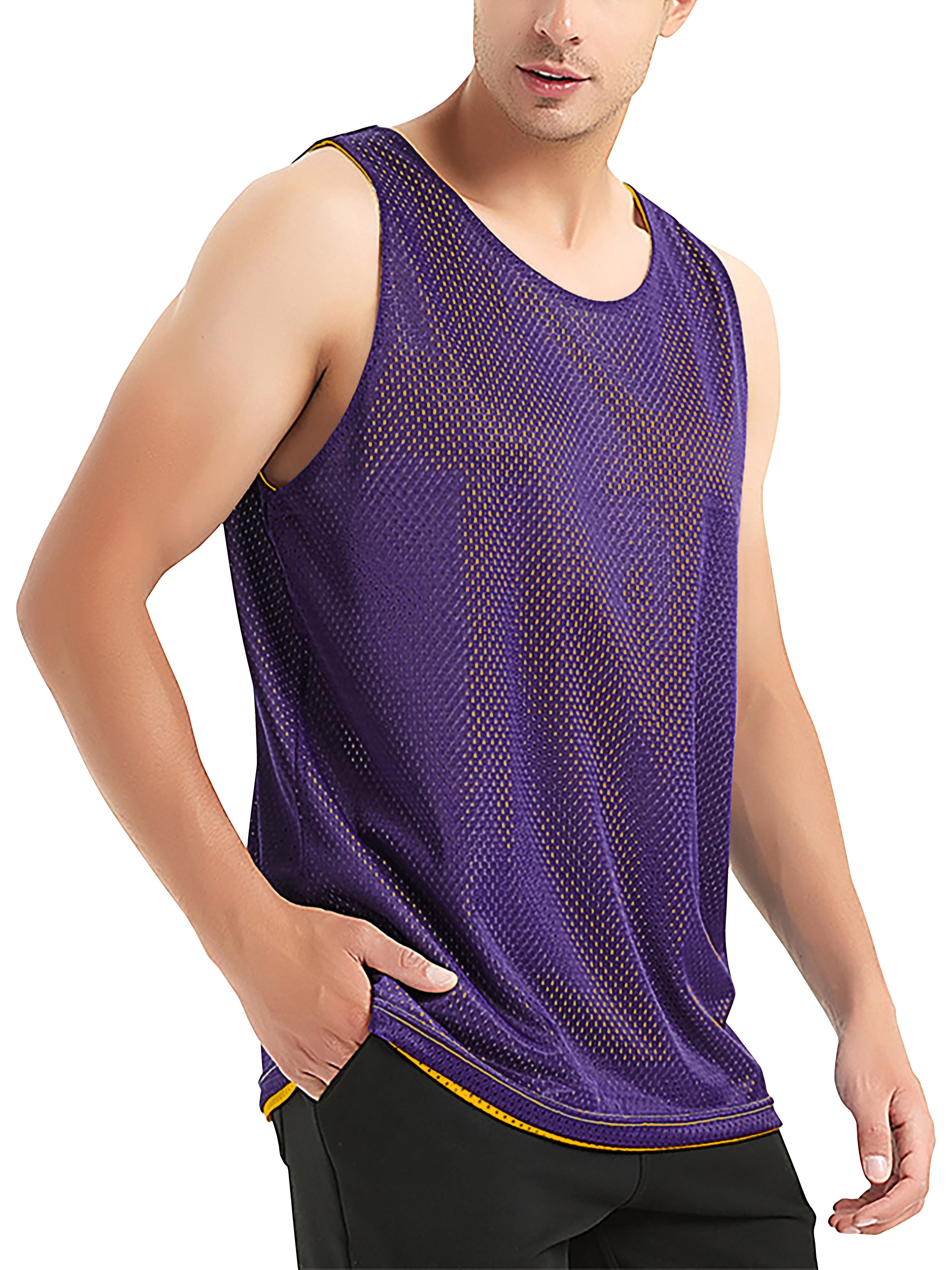 Hat and Beyond Men's Plain Athletic Uniform Reversible Basketball ...