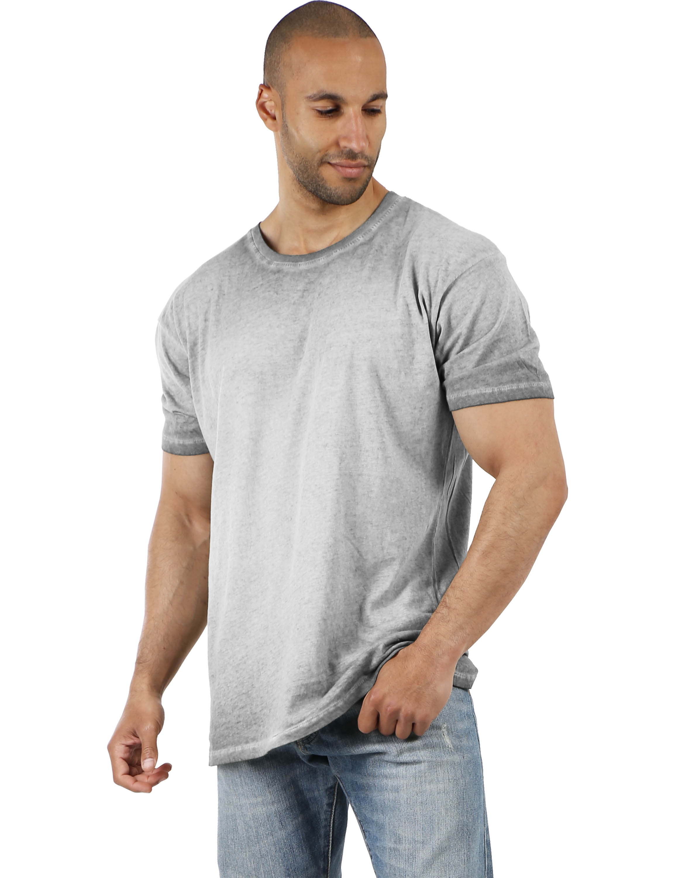Hat and Beyond Men's Vintage Oil Washed Short Sleeve Crewneck Tee Soft ...