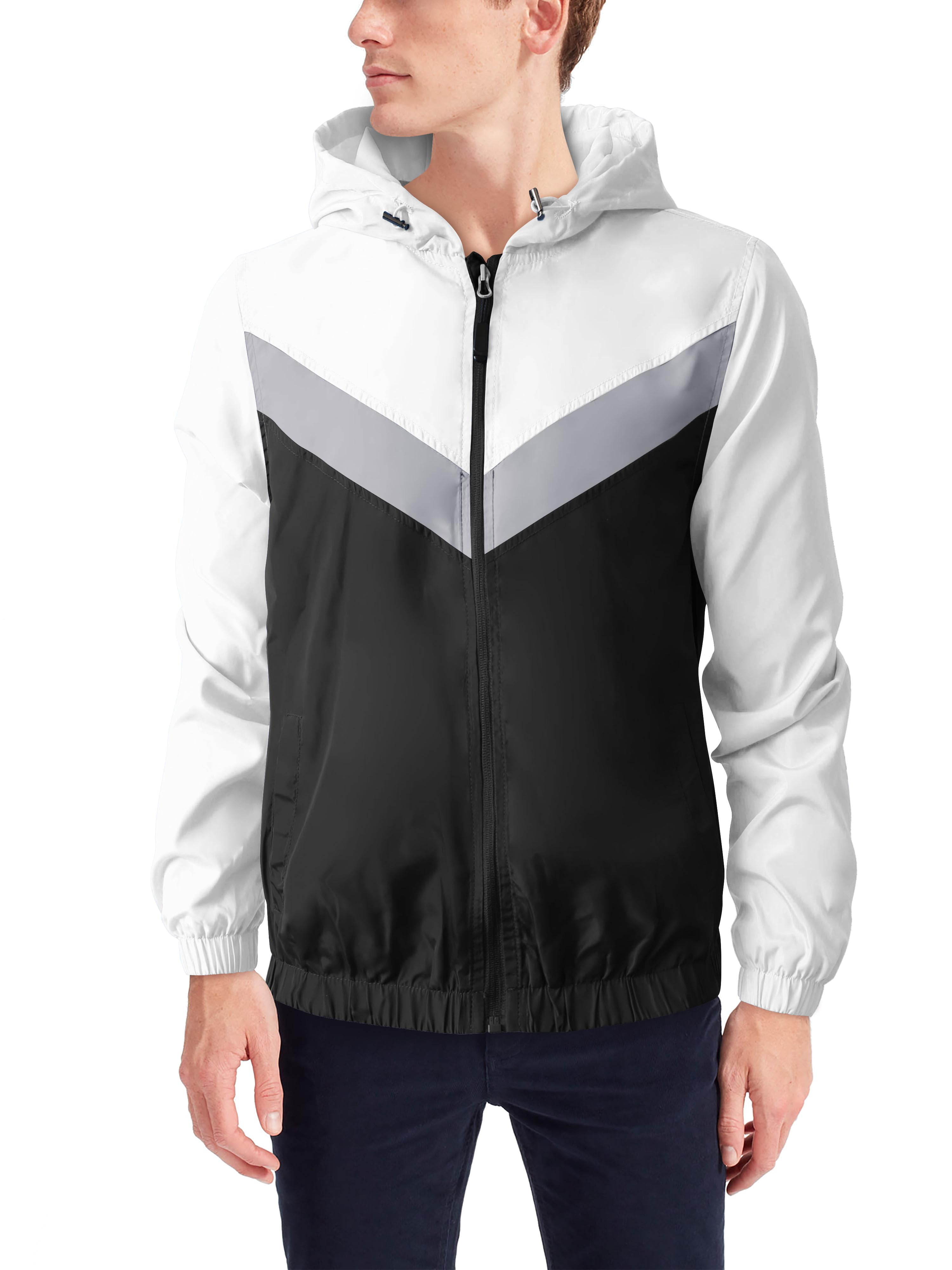Hat and Beyond Mens Premium Lightweight Windbreaker Jacket Hooded ...