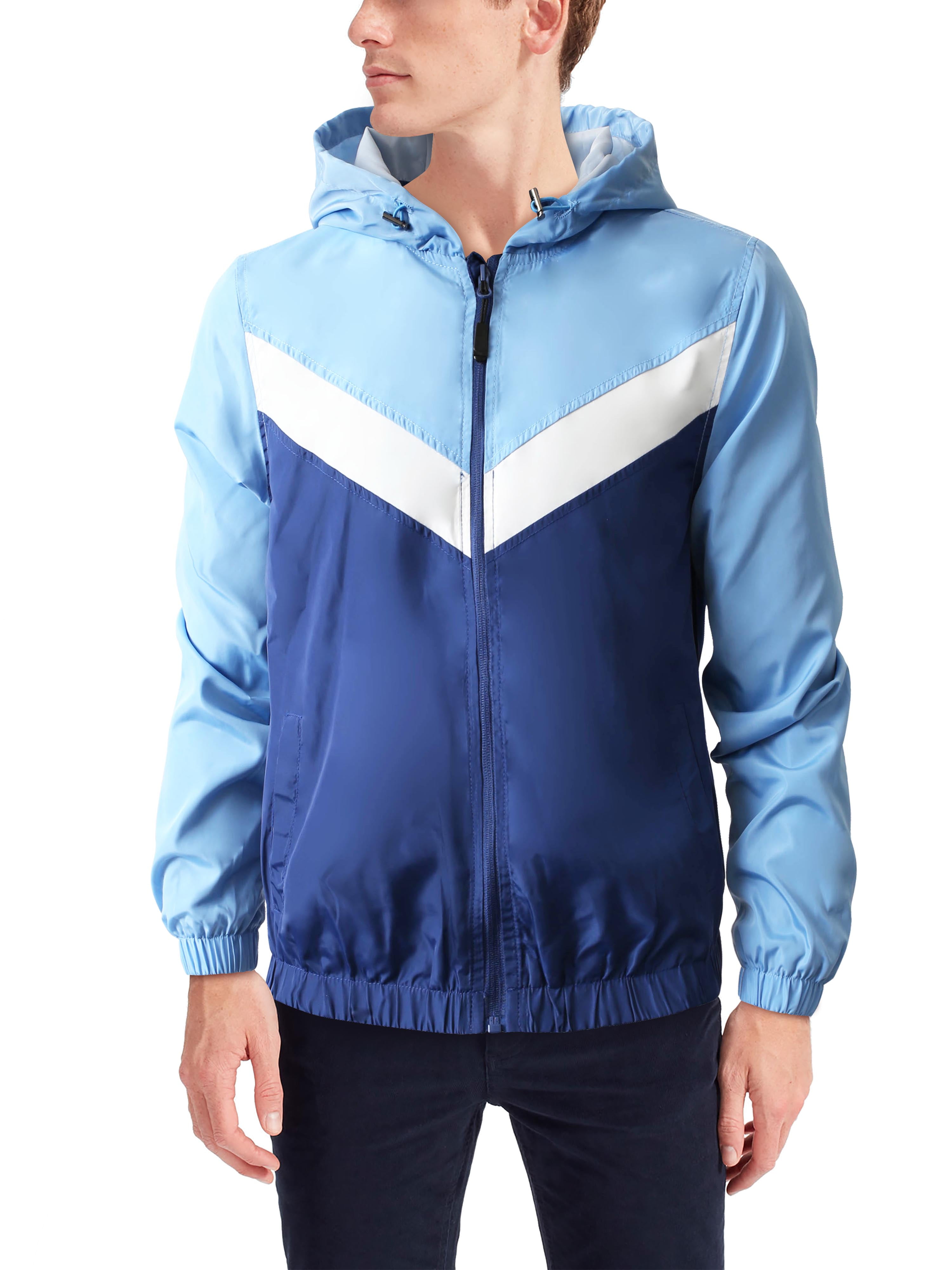 Hat and Beyond Mens Premium Lightweight Windbreaker Jacket Hooded ...