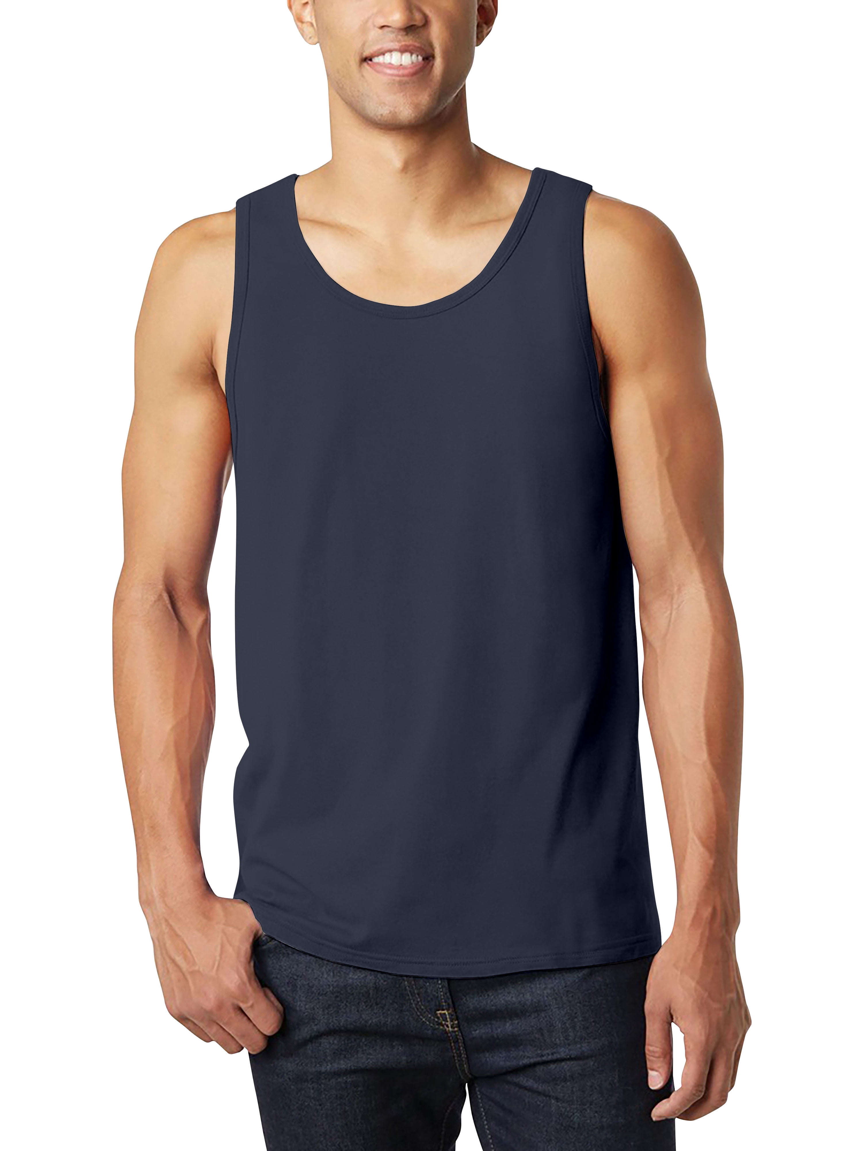 Hat and Beyond Mens Two-Tone Tank Top, Lightweight Cotton, Breathable ...