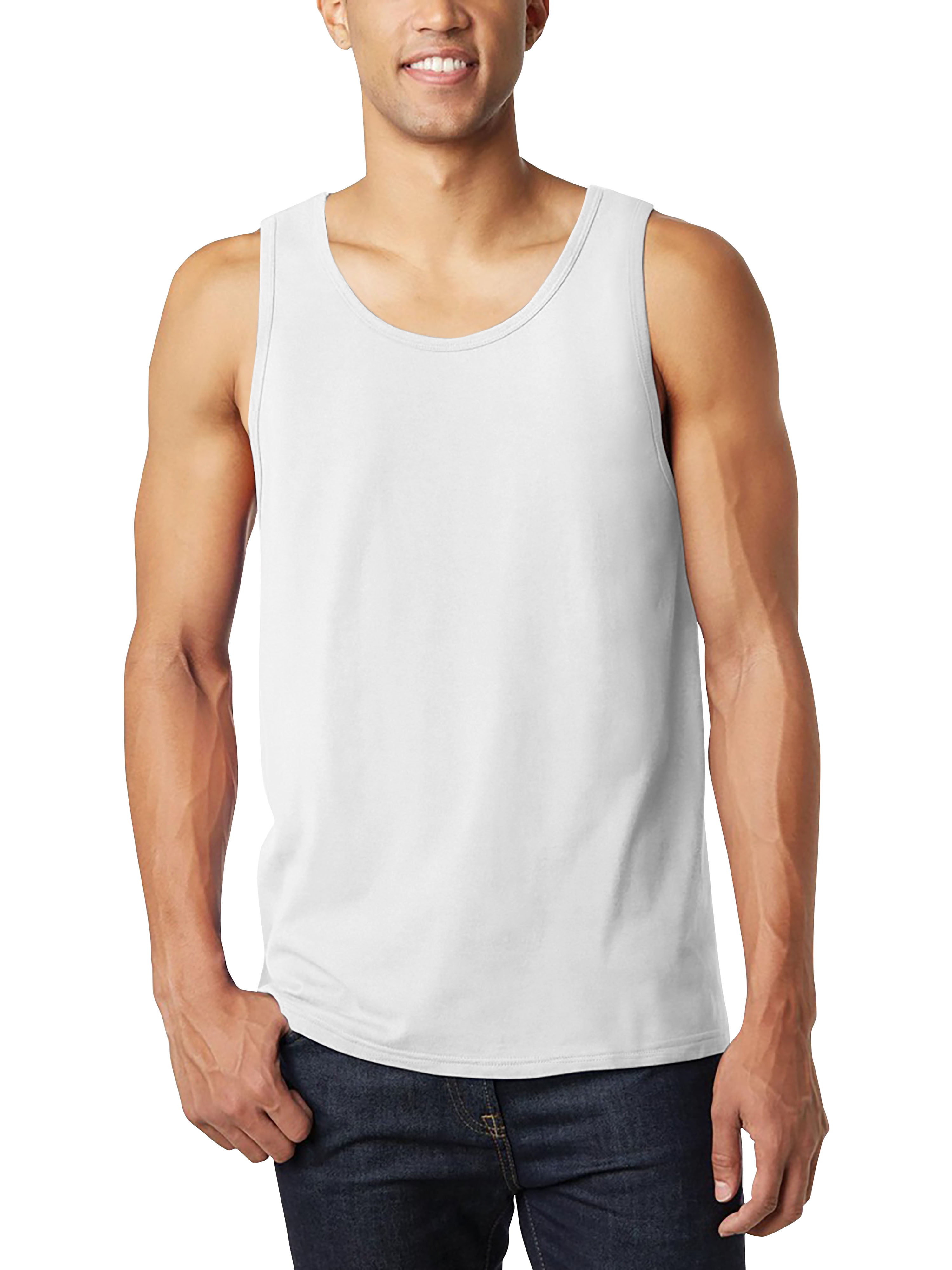 Hat and Beyond Mens Two-Tone Tank-Top Light Cotton Running Workout ...