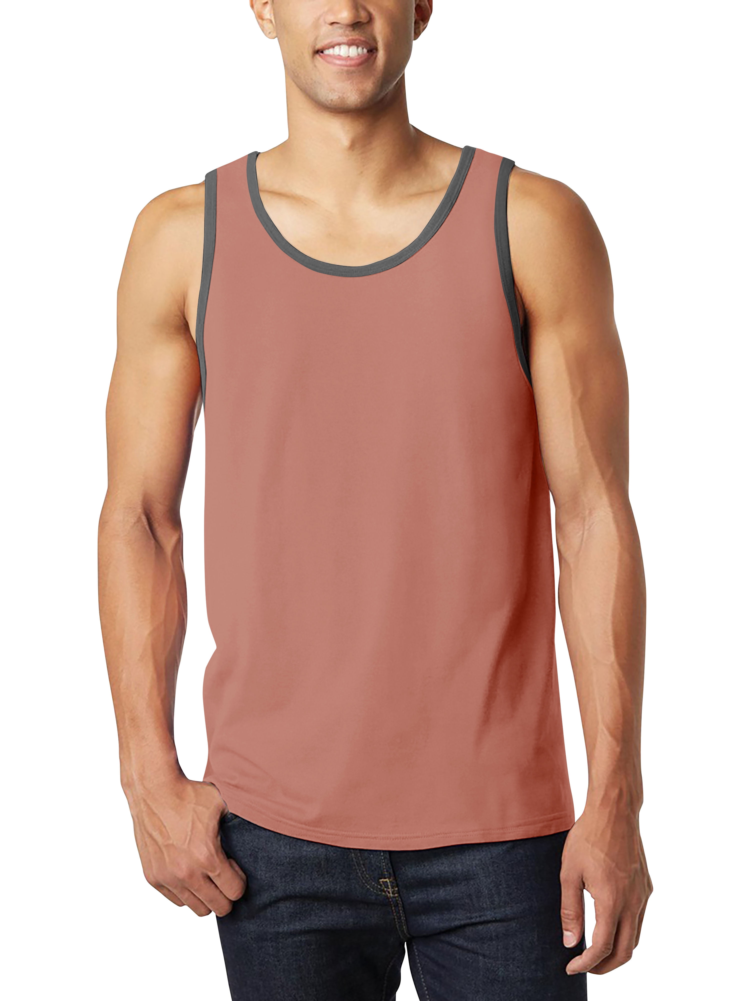 Hat and Beyond Mens Two-Tone Tank-Top Light Cotton Running Workout ...