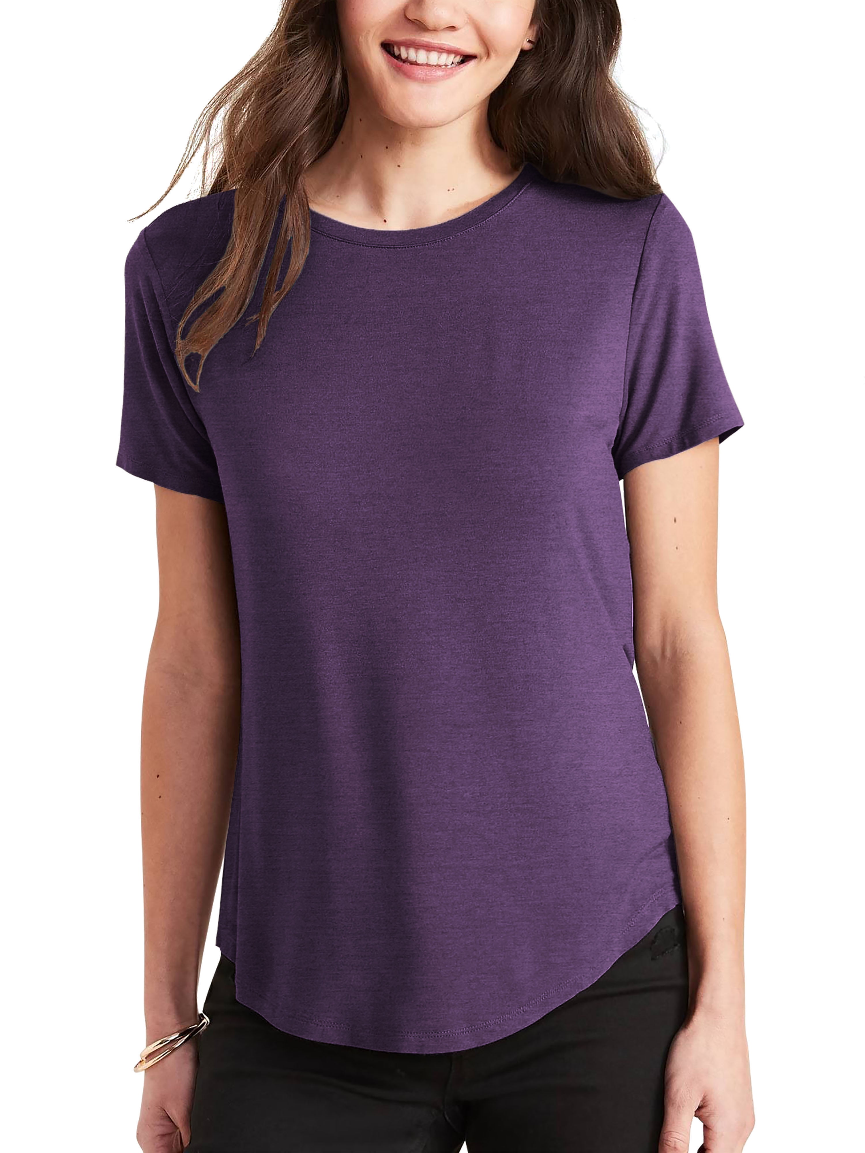 Hat and Beyond Women's Rounded Hemline Exercise Top Tunic Athleisure ...