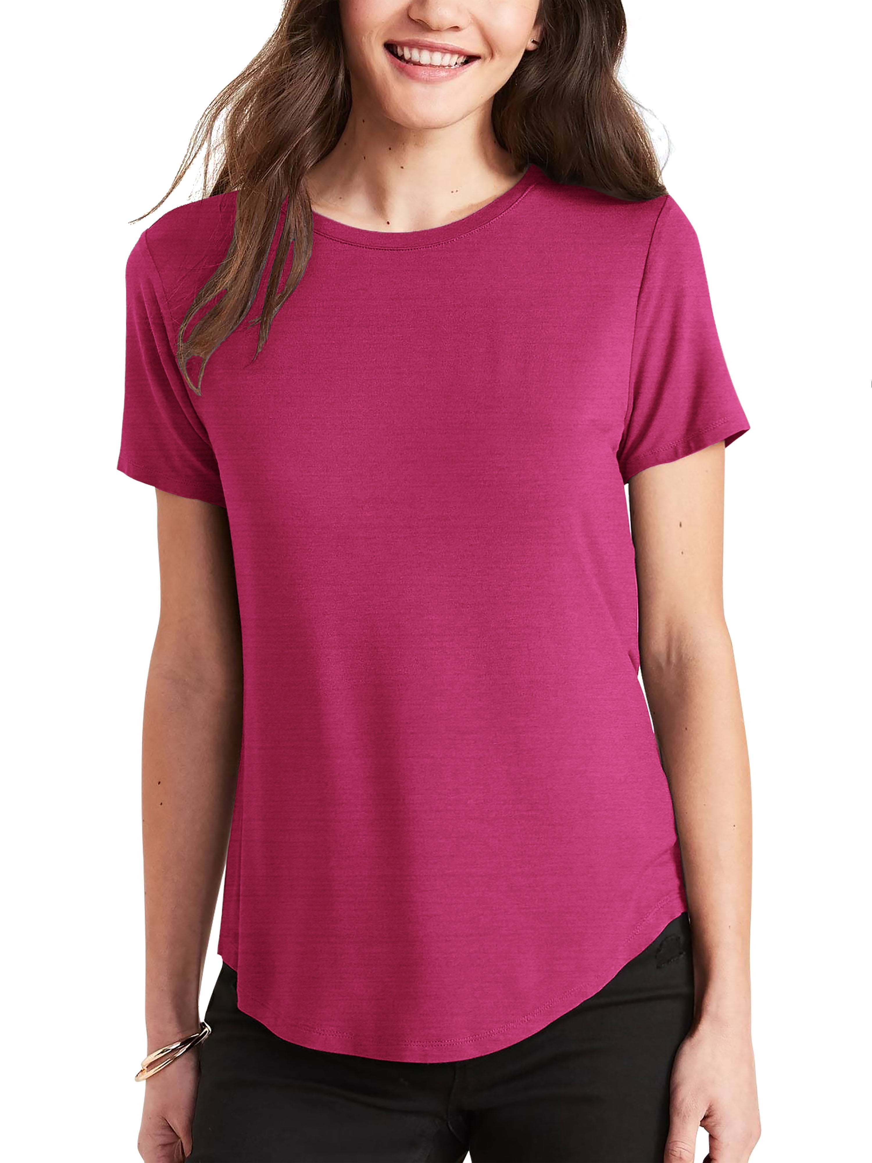 Hat and Beyond Women's Rounded Hemline Exercise Top Tunic Athleisure ...