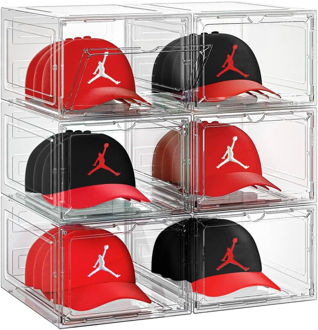 Hat storage box, stackable, transparent baseball cap storage box with ...