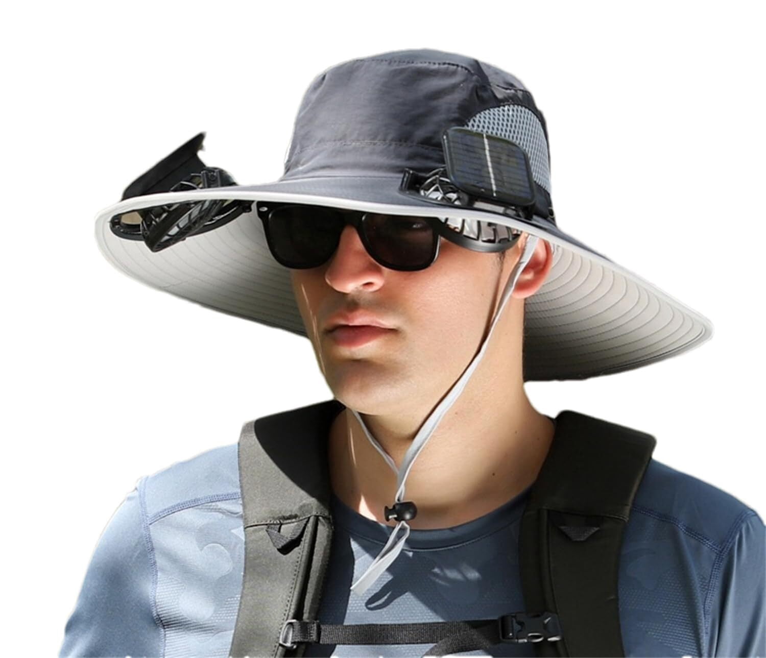 Hat with Fan Built in, Wide Brim Solar Fan Outdoor Fishing Hat-Solar ...