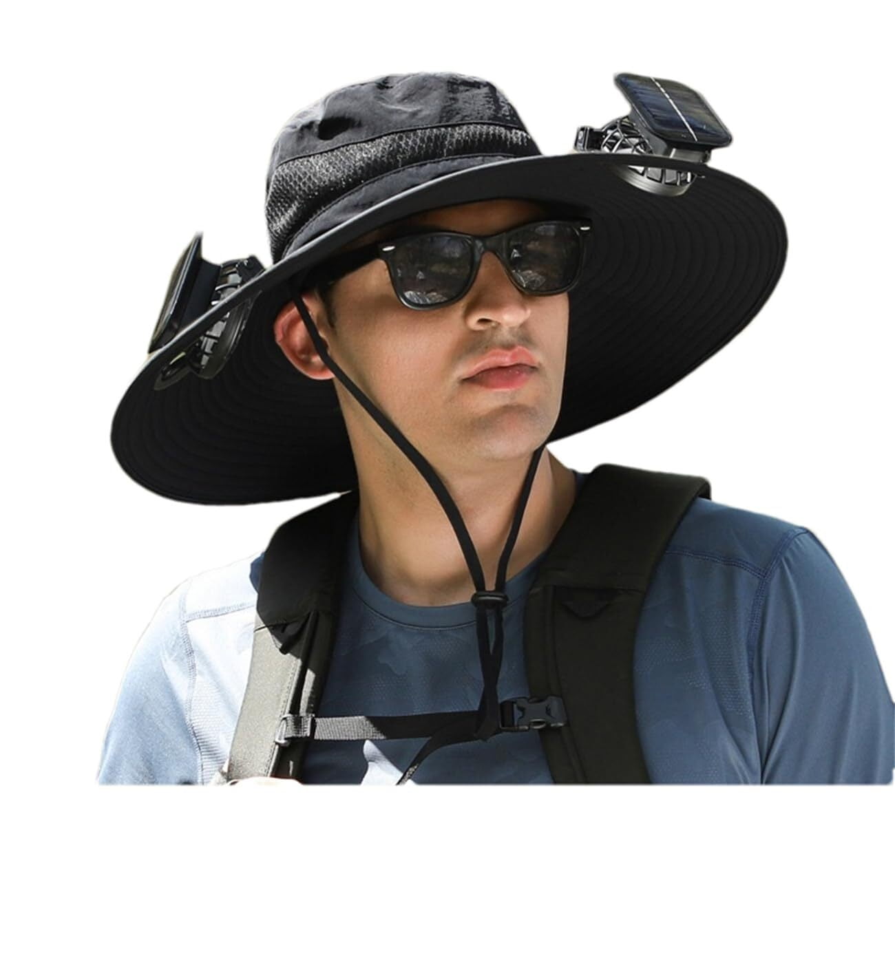 Hat with Fan Built in, Wide Brim Solar Fan Outdoor Fishing Hat-Solar ...