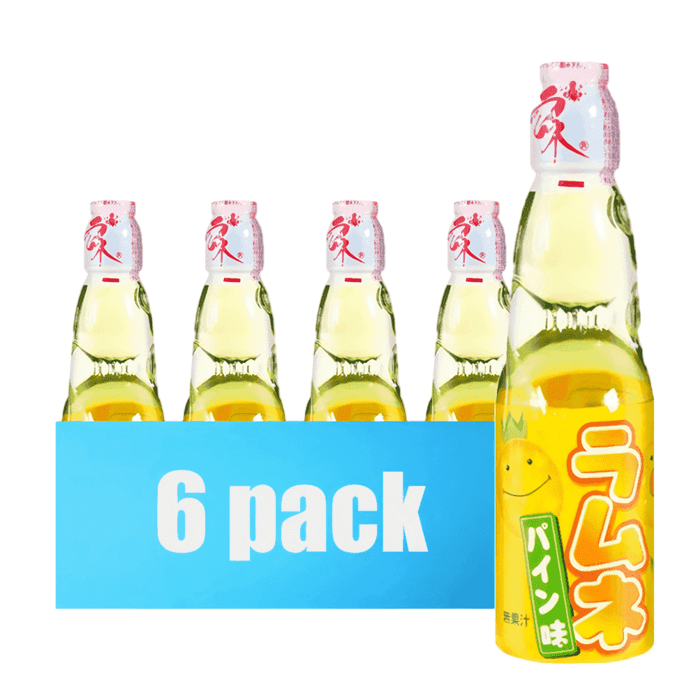 Hata Ramune Soda Pineapple Flavor 200ml 6-Packs - Walmart.com