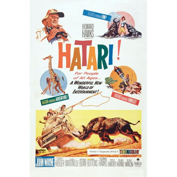 Hatari Poster Metal Sign 8Inx 12In Art Print On Metal 8x12 Multi-Color ...