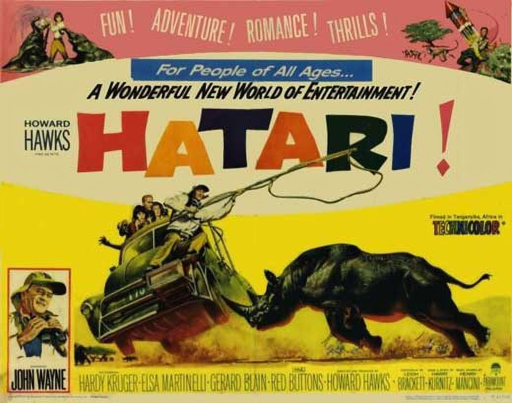 Hatari - movie POSTER (Half Sheet Style A) (22" x 28") (1962) - Walmart.com